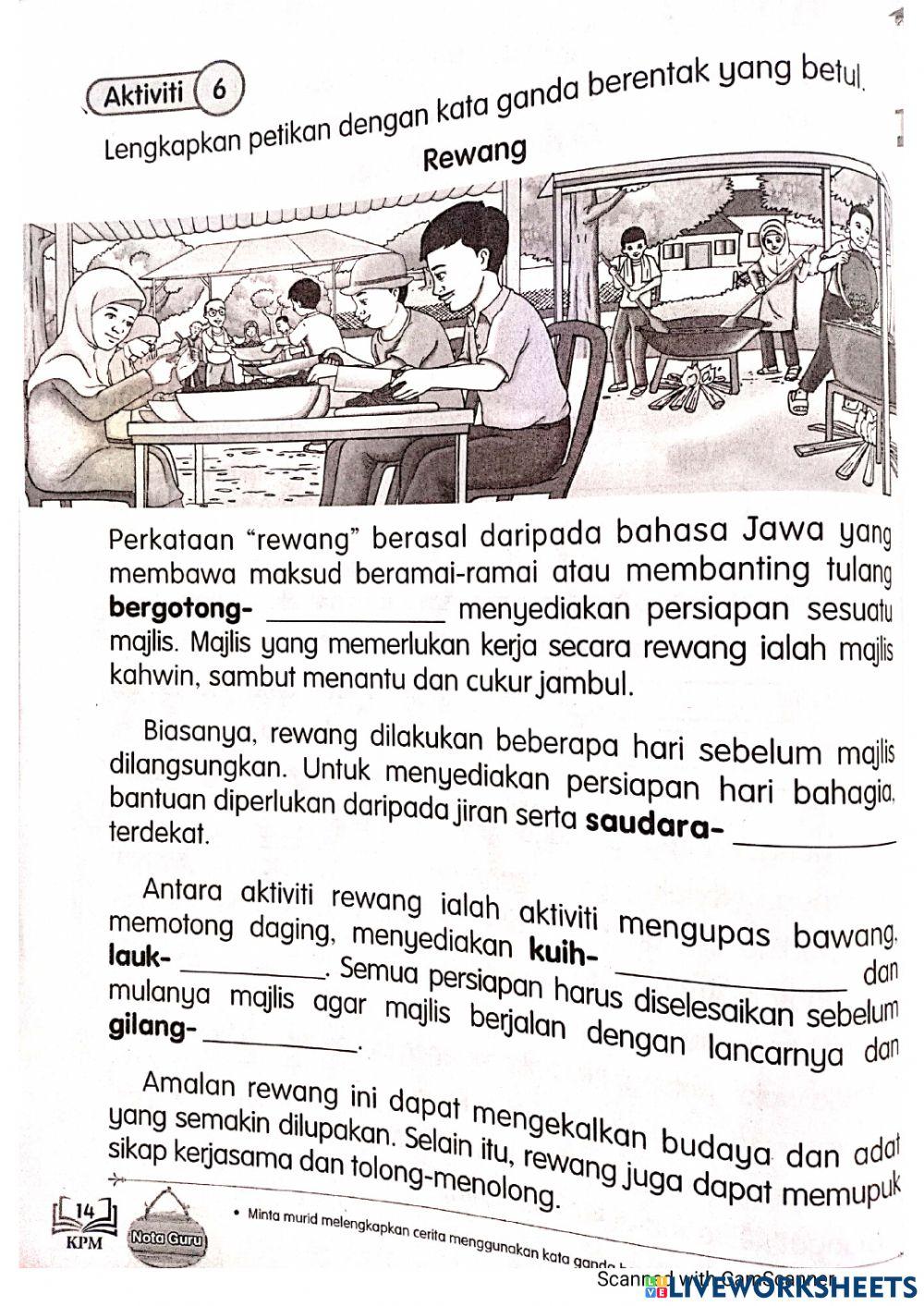 Rewang worksheet | Live Worksheets