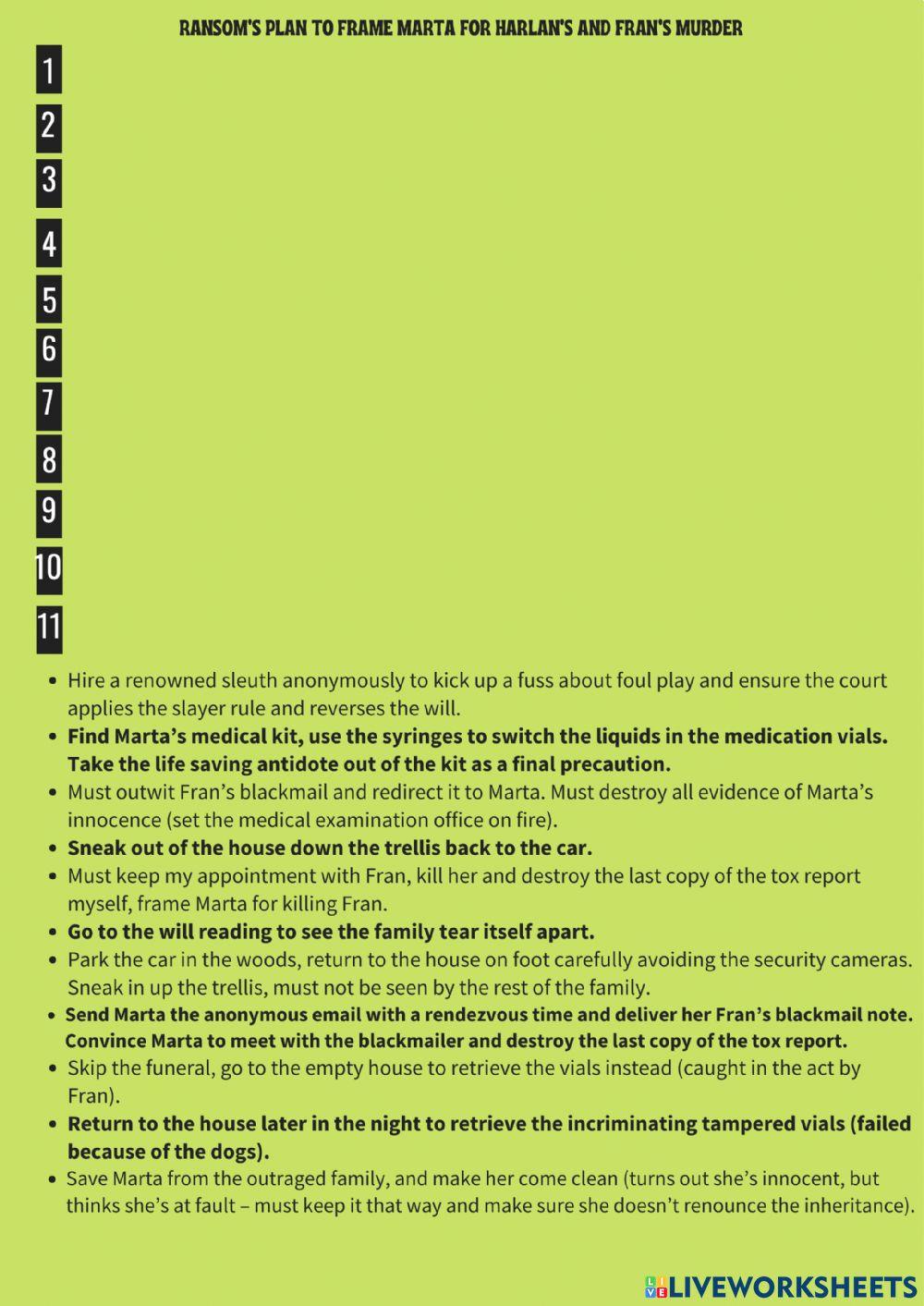 5106831 | Knives Out-Reconstruct Ransom's plan