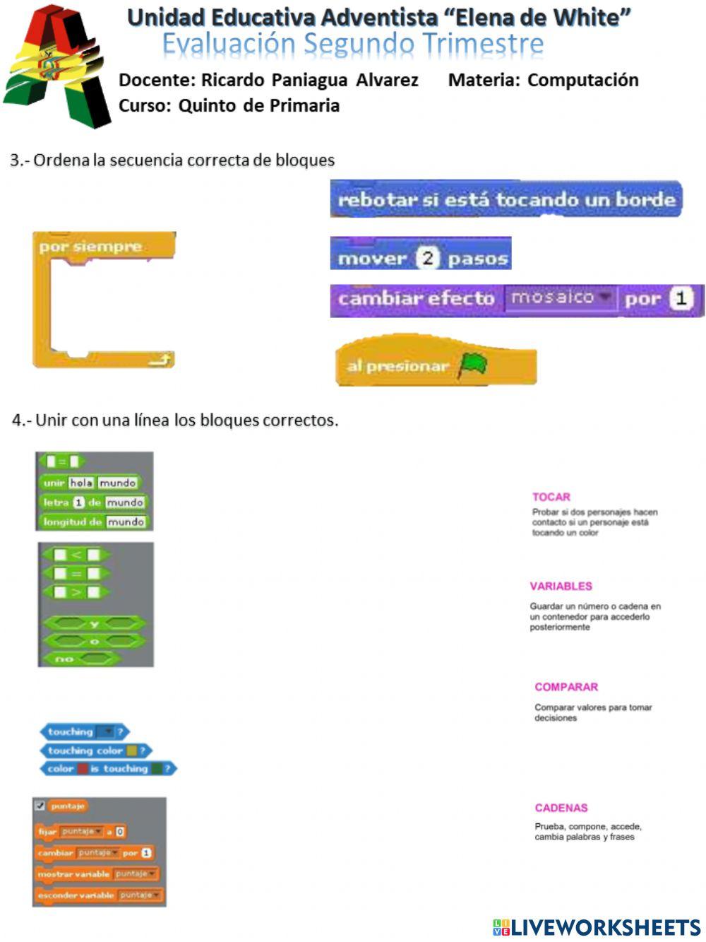 Scratch Uso de Bloques worksheet | Live Worksheets