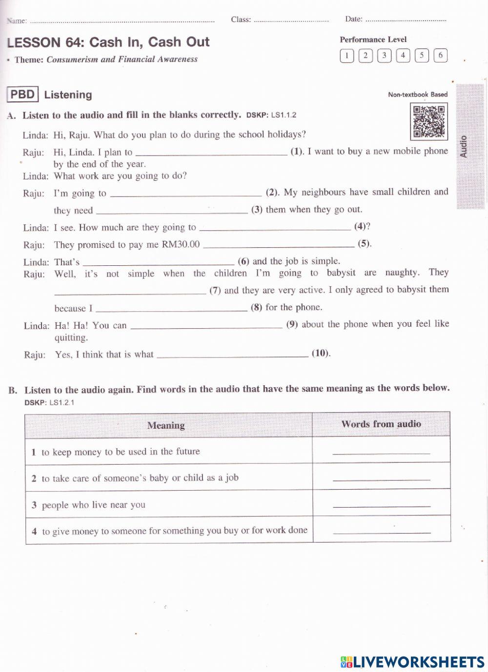 FORM 1 LESSON 64 : CASH IN CASH OUT 6669851 | zuraihan