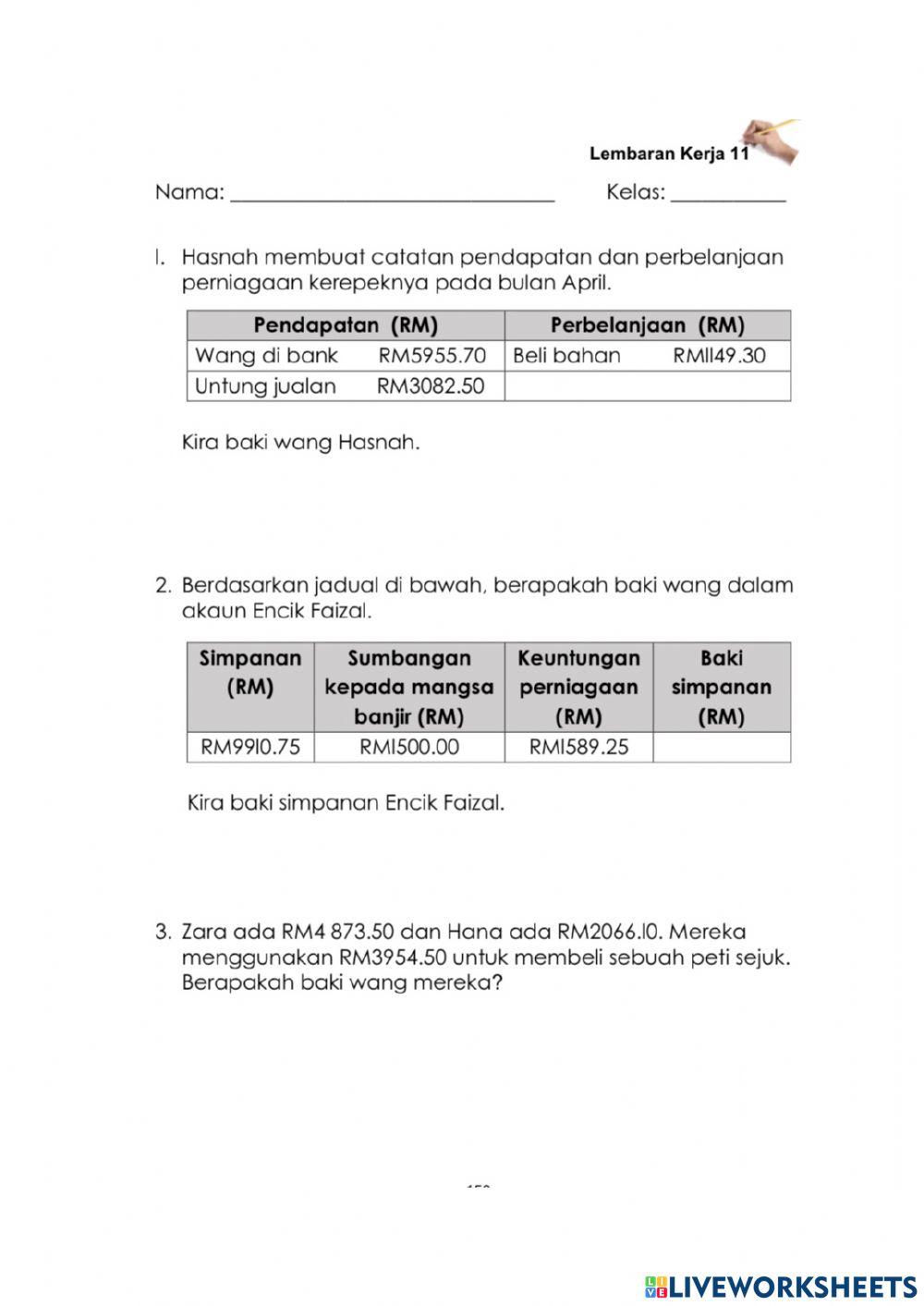 Matematik online exercise for 3 | Live Worksheets