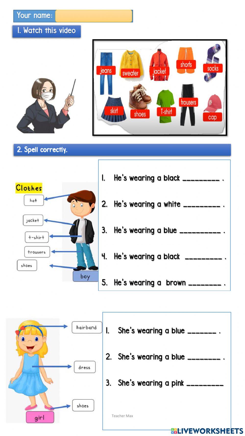 Unit 7 Get Dres… | Free Interactive Worksheets | 1199748