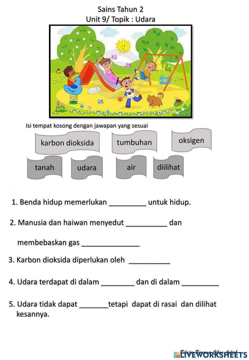 Sains tahun 2 free online activity | Live Worksheets