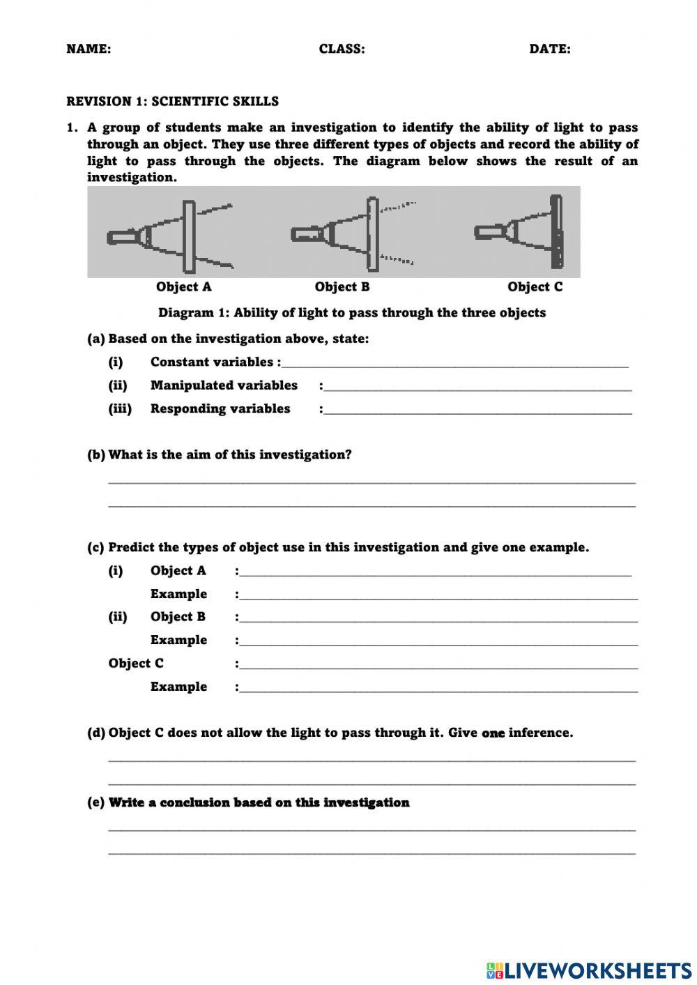 Revision kps worksheet | Live Worksheets