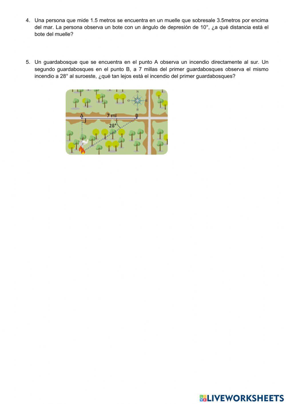 Razones Trigonométricas Online Pdf Worksheet Live Worksheets