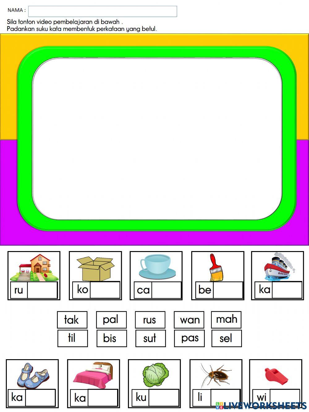 Kvkvk- padankan worksheet | Live Worksheets
