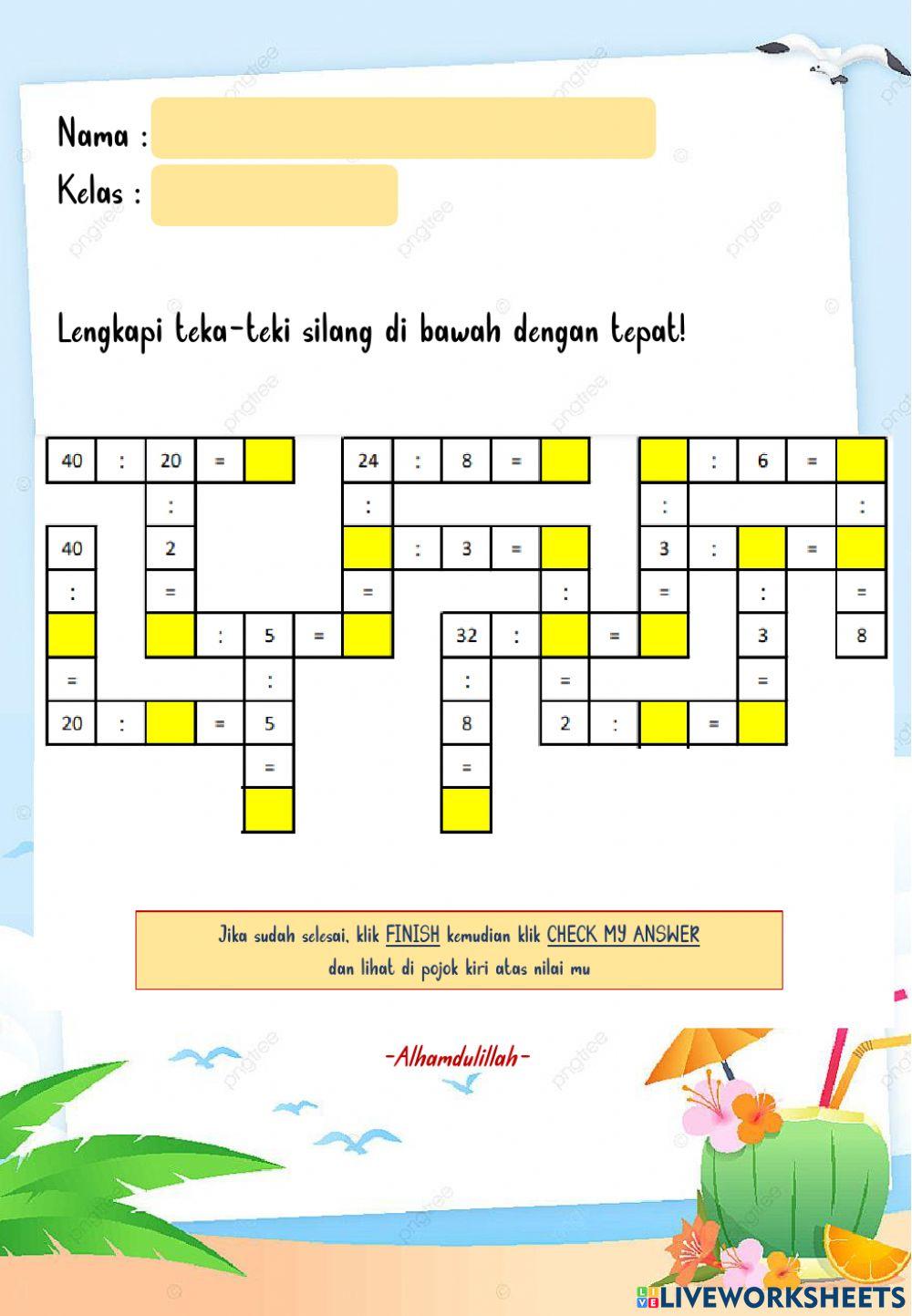 TTS Pembagian | Free Interactive Worksheets | 1201177