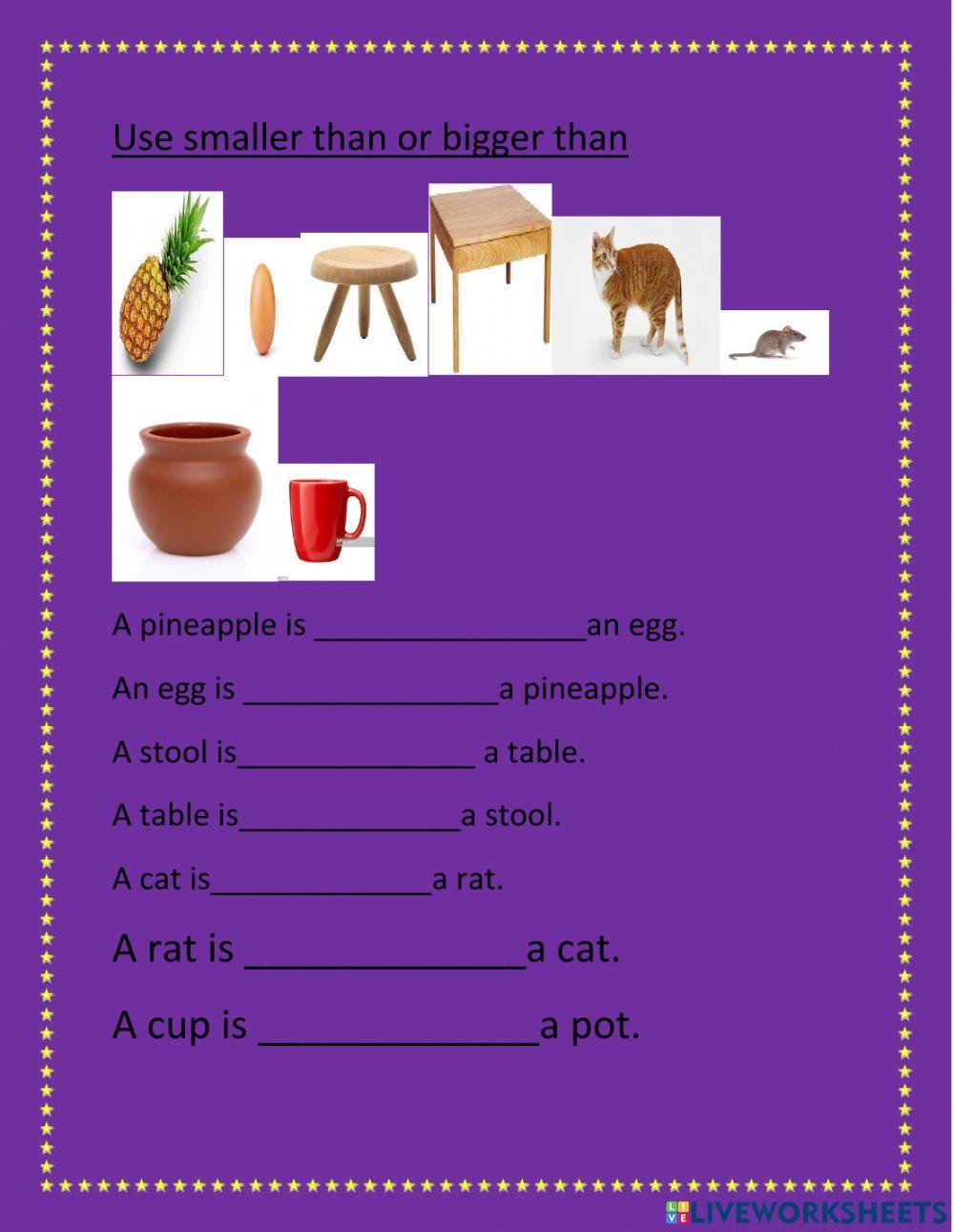 Use smaller tha… | Free Interactive Worksheets | 1201867