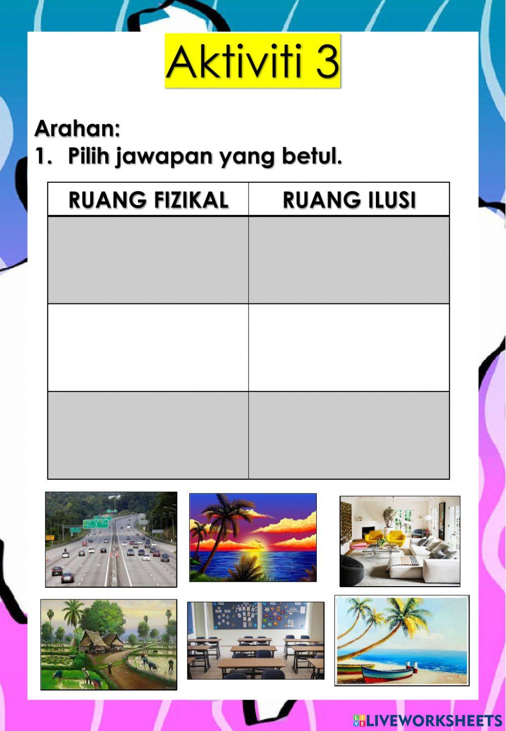 Ruang fizikal ruang ilusi worksheet | Live Worksheets