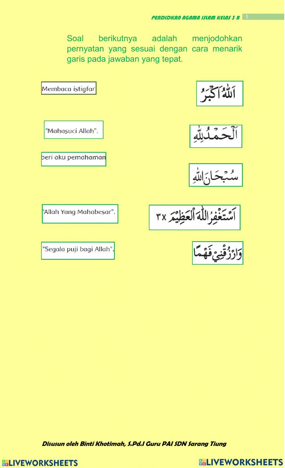 Pendidikan agama islam online pdf worksheet | Live Worksheets