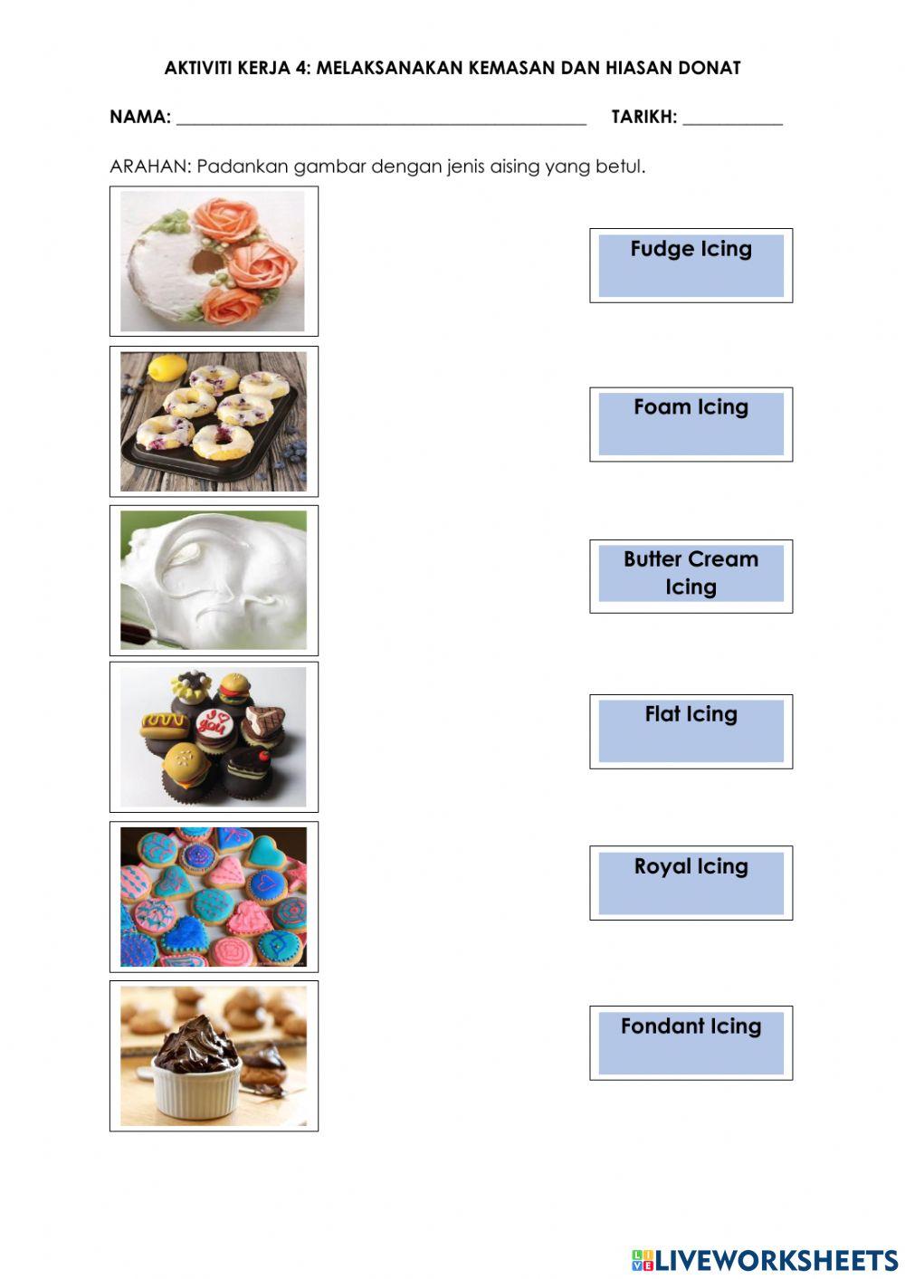 Hiasan Donat Aising worksheet | Live Worksheets