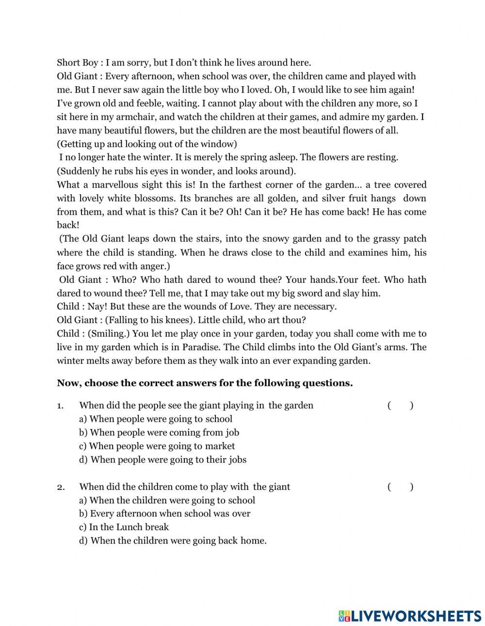 Viii class worksheet 18 exercise | Live Worksheets