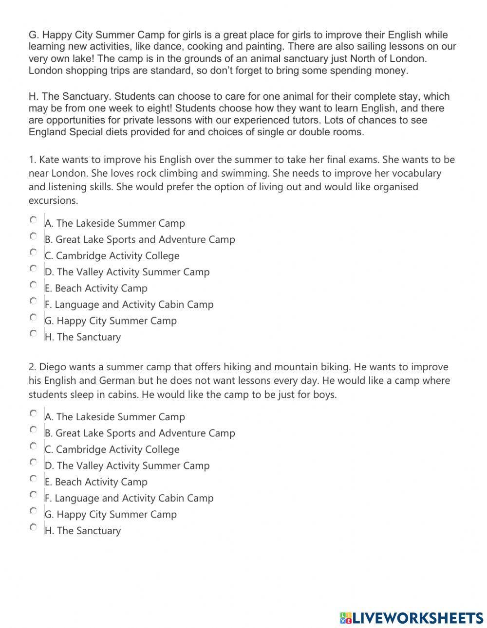 B1 Reading Part… | Free Interactive Worksheets | 1203743