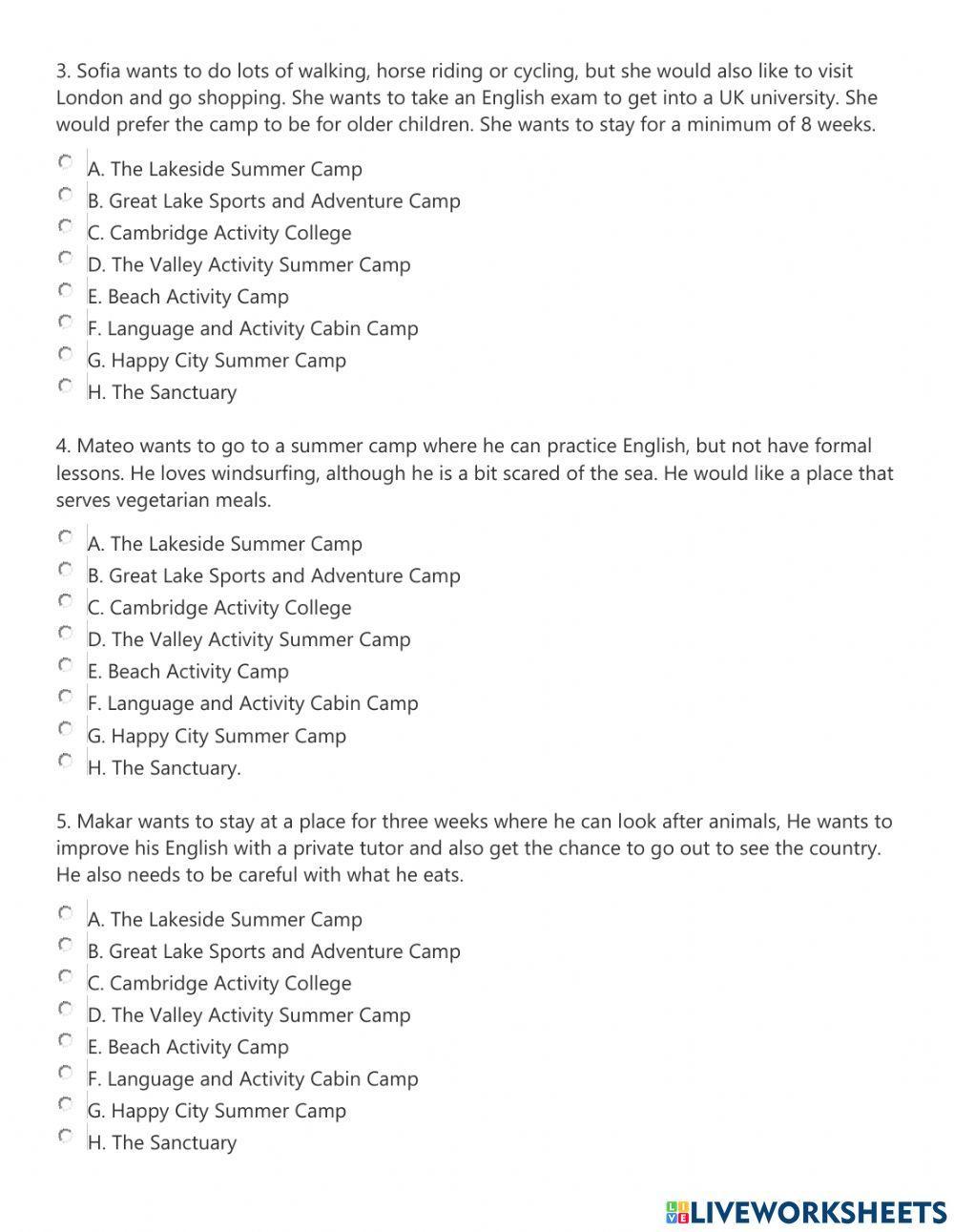 B1 Reading Part… | Free Interactive Worksheets | 1203743