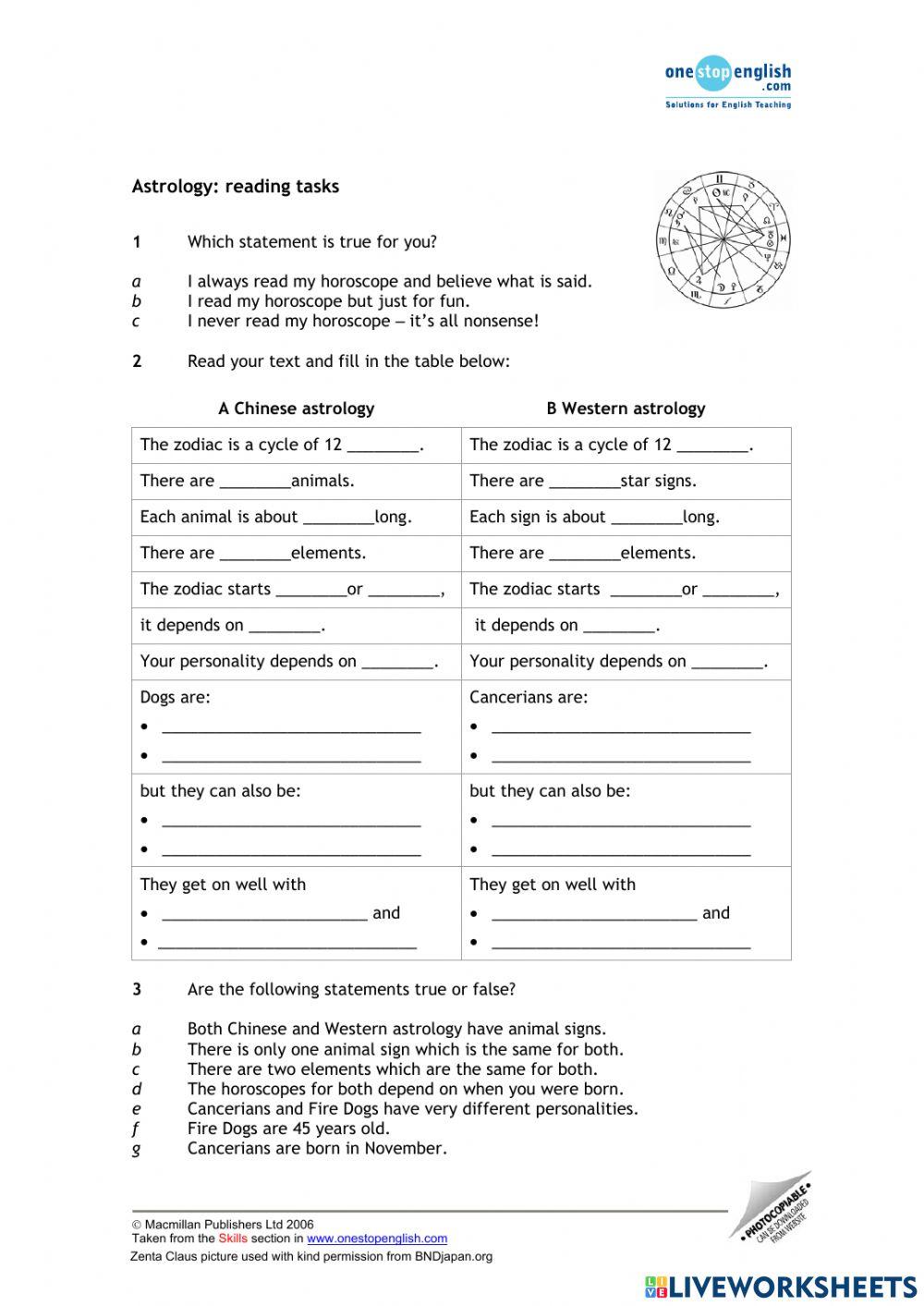 Astrology 6671157 | Emilia Manrique | Live Worksheets