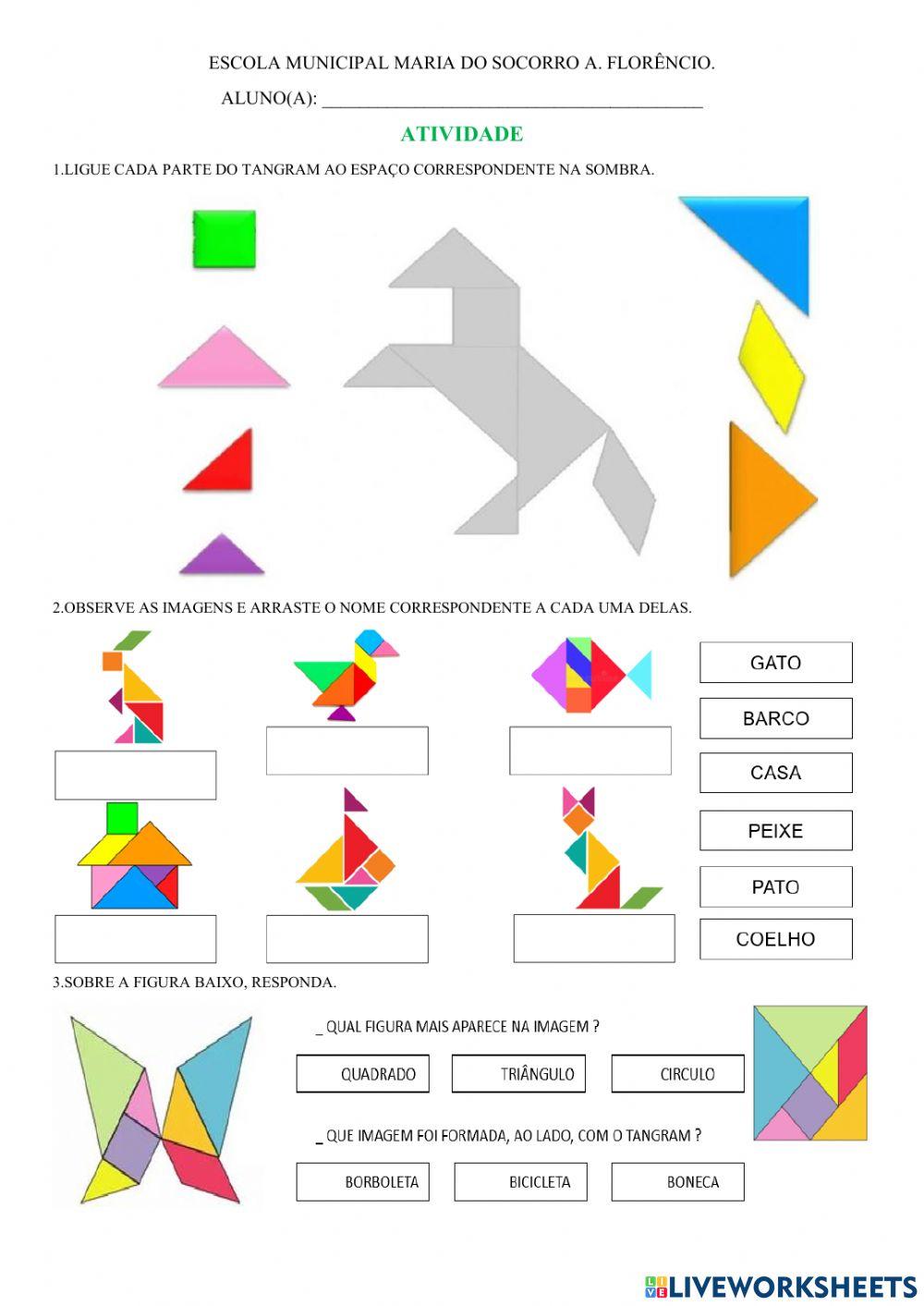 Tangram online pdf worksheet | Live Worksheets