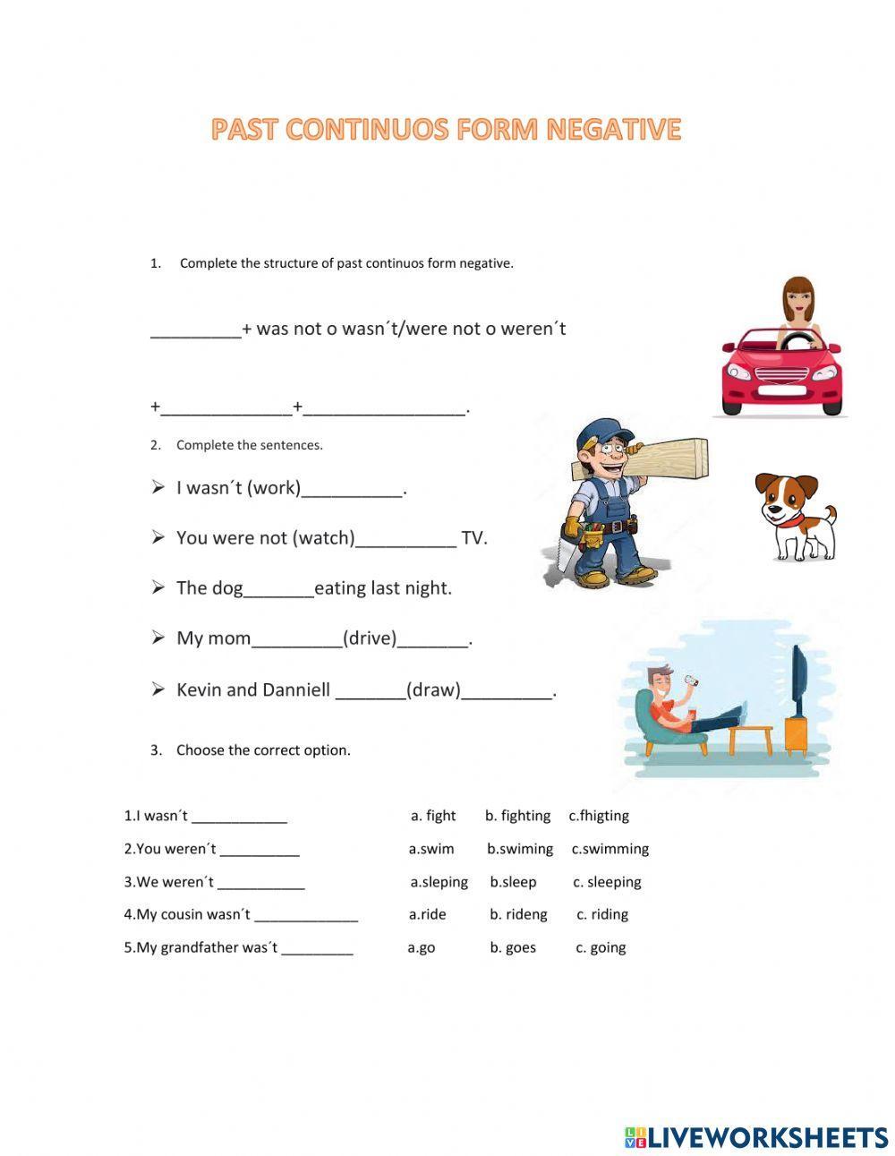 1204056 | Past Continuos Form Negative | Kevingampleyer