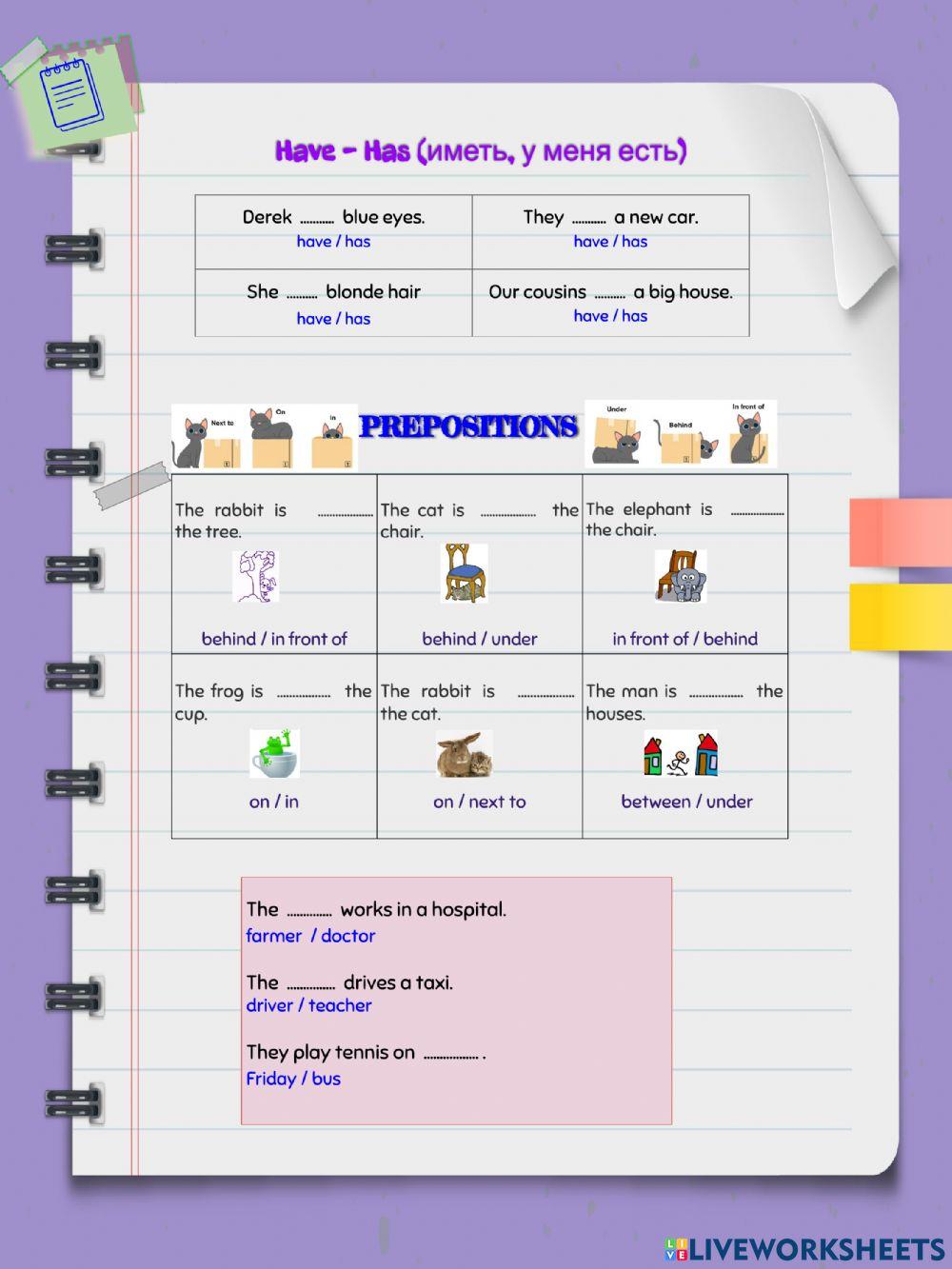 REVISION: Grades K4-5 worksheet | Live Worksheets