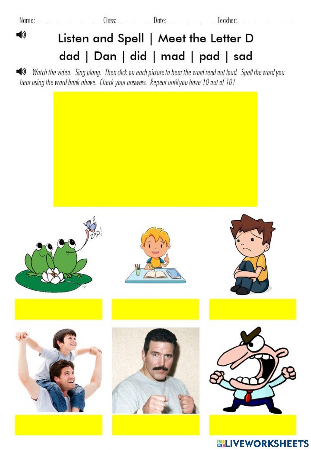 1204270 | Listen and Spell - Meet the Letter D! Words: