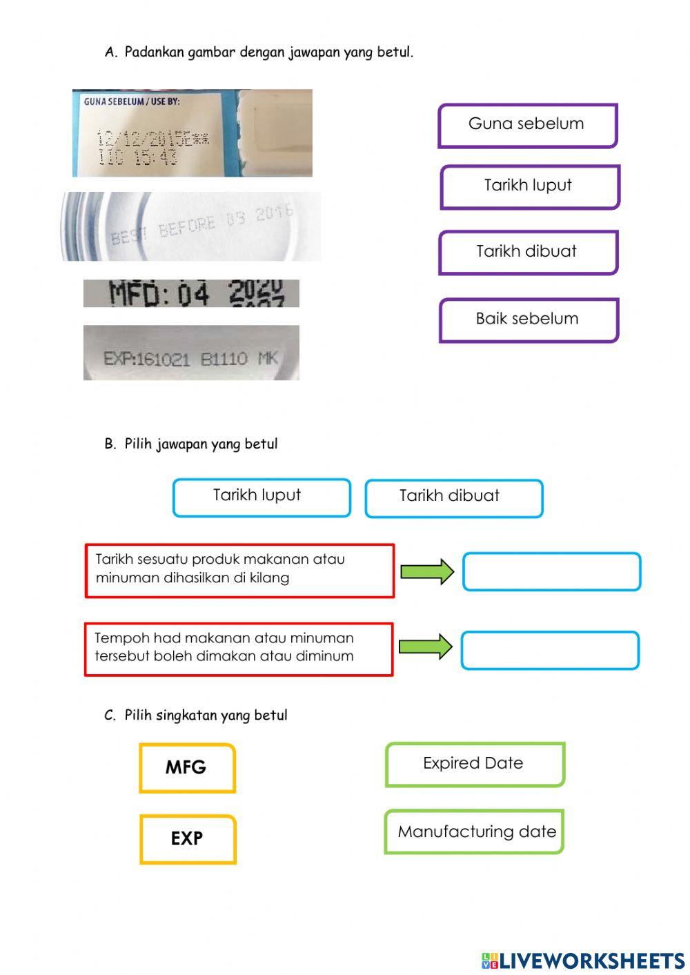 TARIKH LUPUT MA… | Free Interactive Worksheets | 5108661