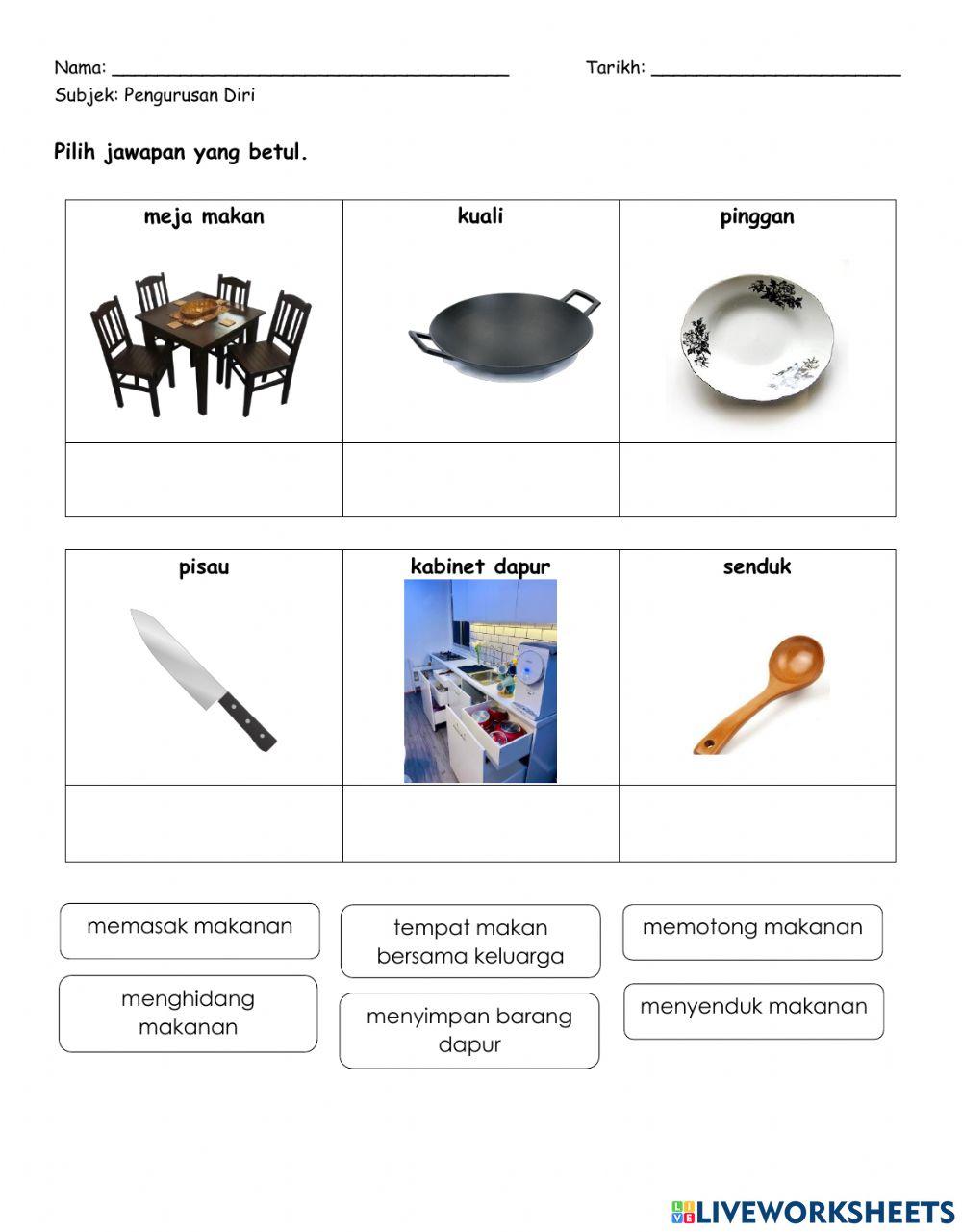 Alatan Dapur da… | Free Interactive Worksheets | 1204455