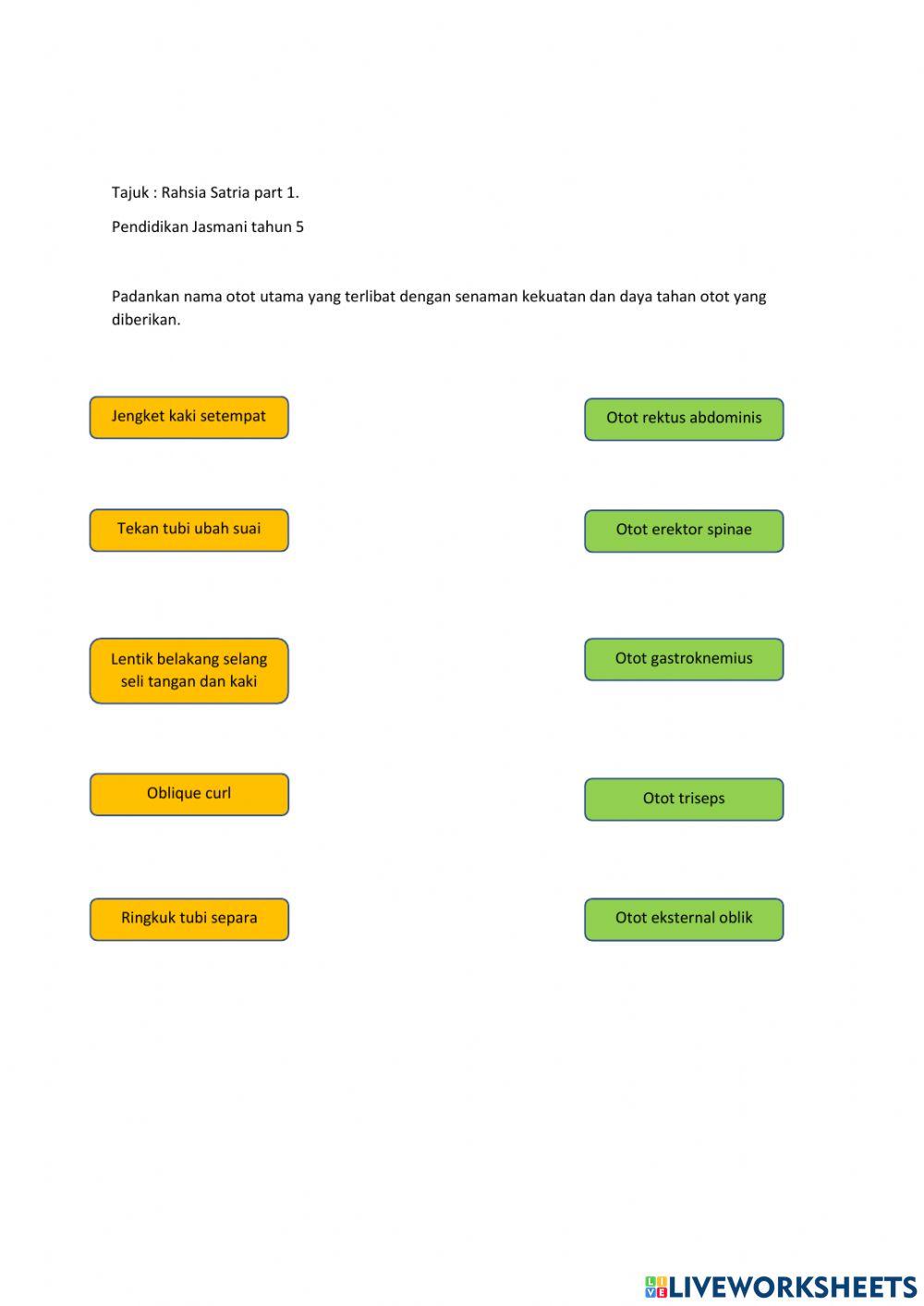 Rahsia satria interactive worksheet | Live Worksheets