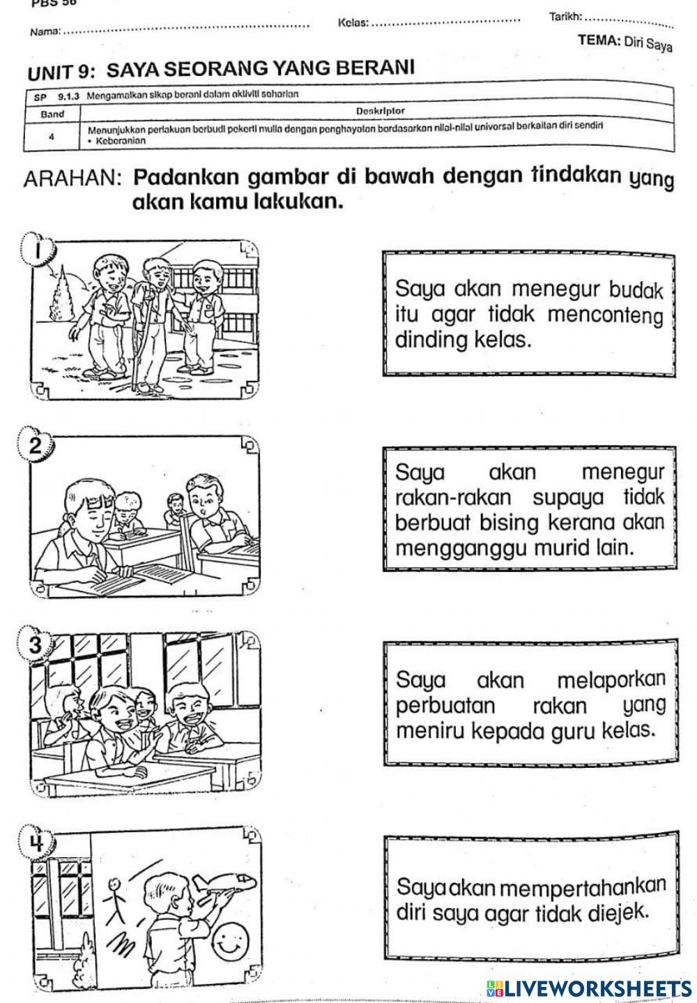 Berani hadapi cabaran worksheet | Live Worksheets