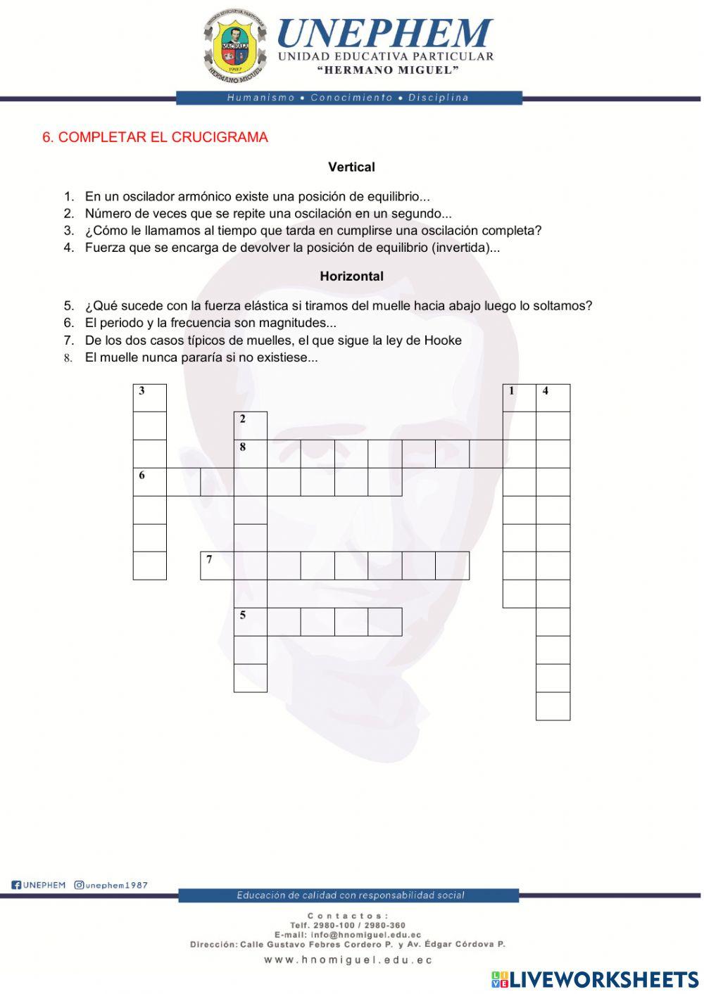 MOVIMIENTO ARMONICO SIMPLE-MAS online exercise for | Live Worksheets