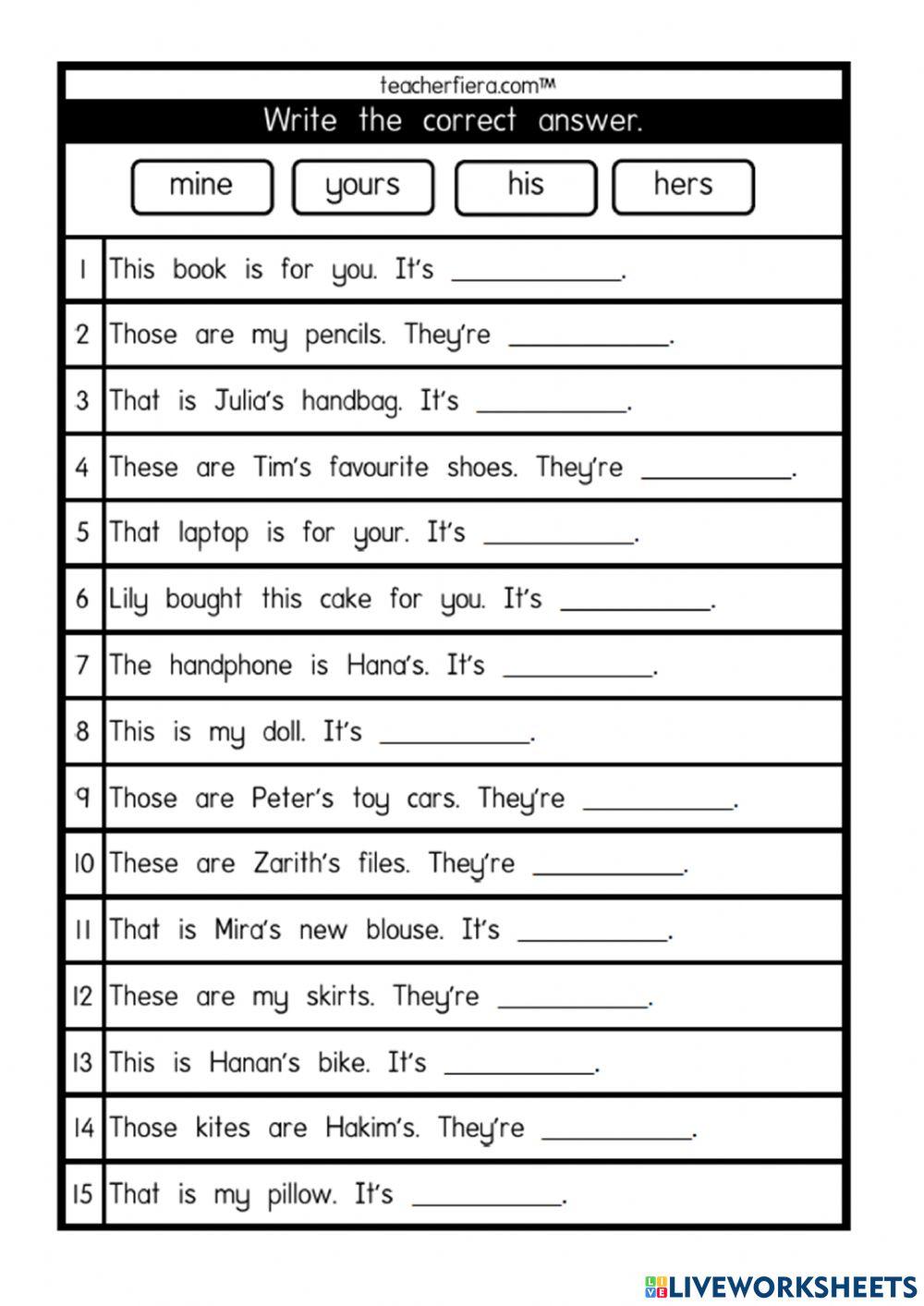 Yer 3 module 5 worksheet | Live Worksheets