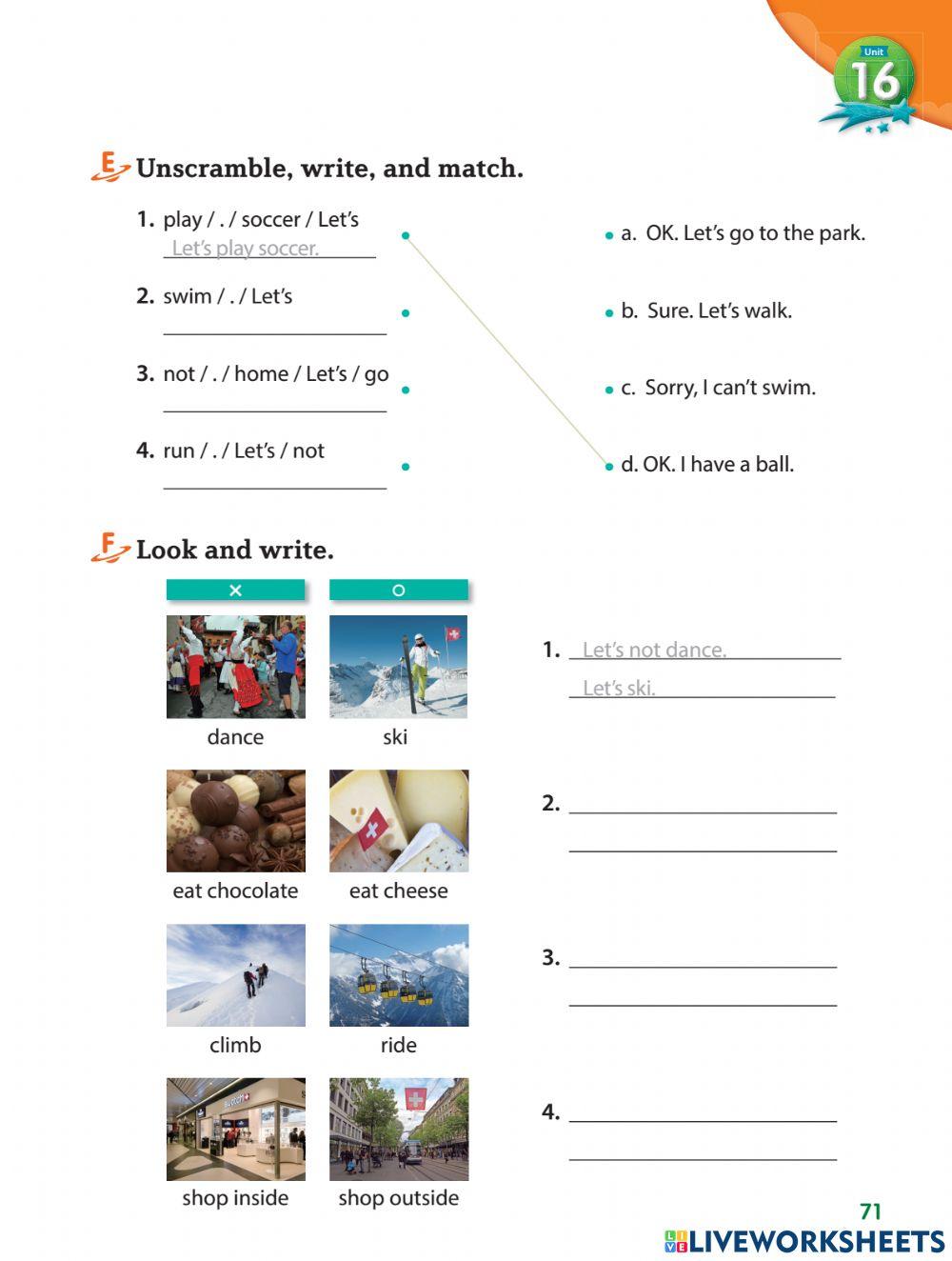 Exercise interactive activity for 1 | Live Worksheets