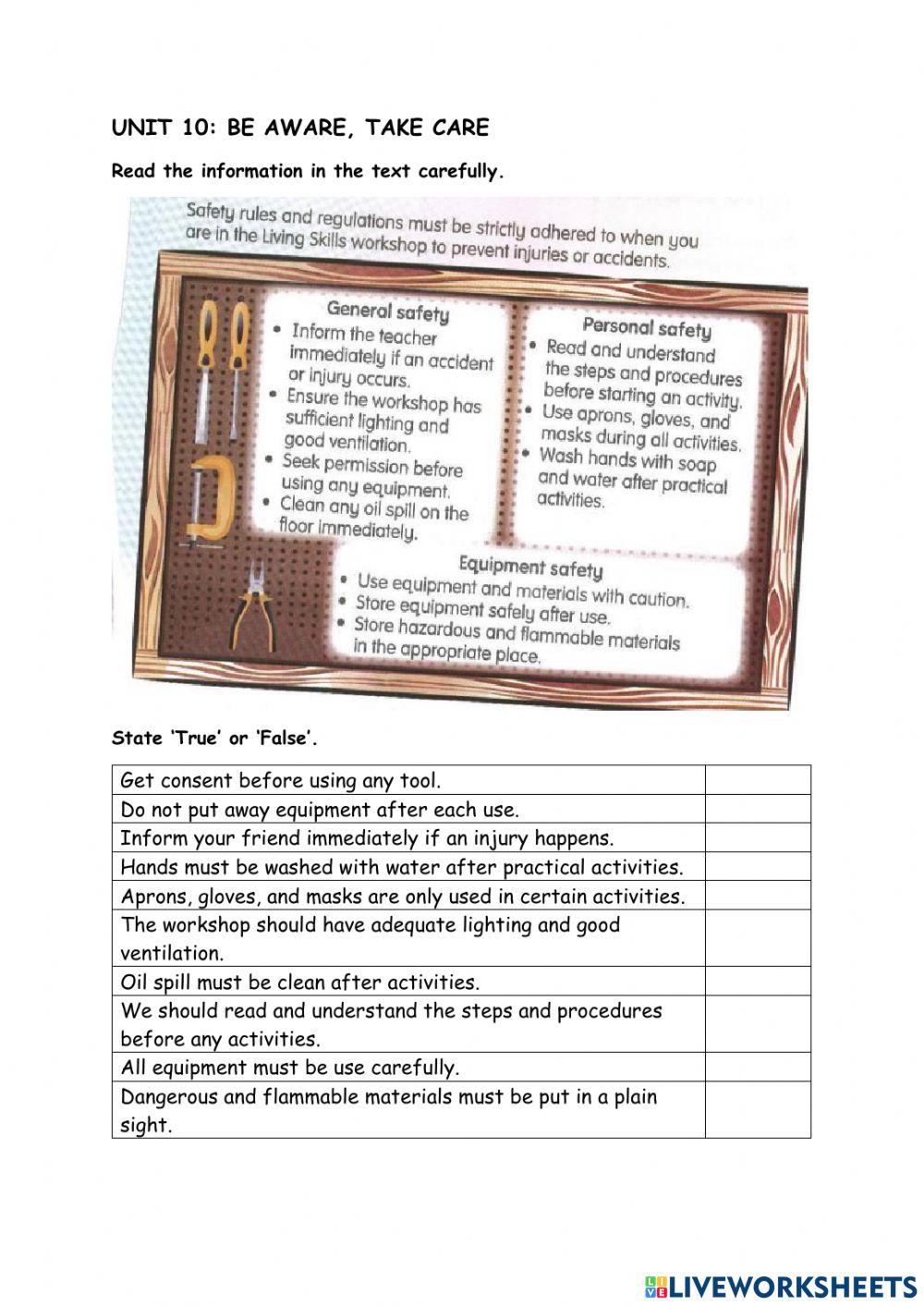 1206236 | Unit 10 Be Aware Take Care | dg sufiah ag ahmad