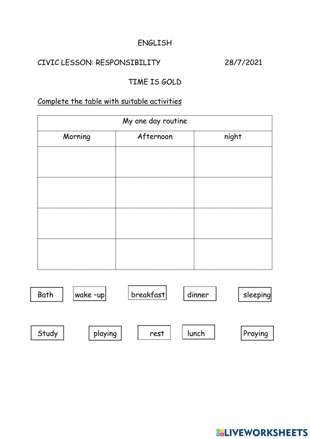 Pdf online worksheet: English year 2 | Live Worksheets