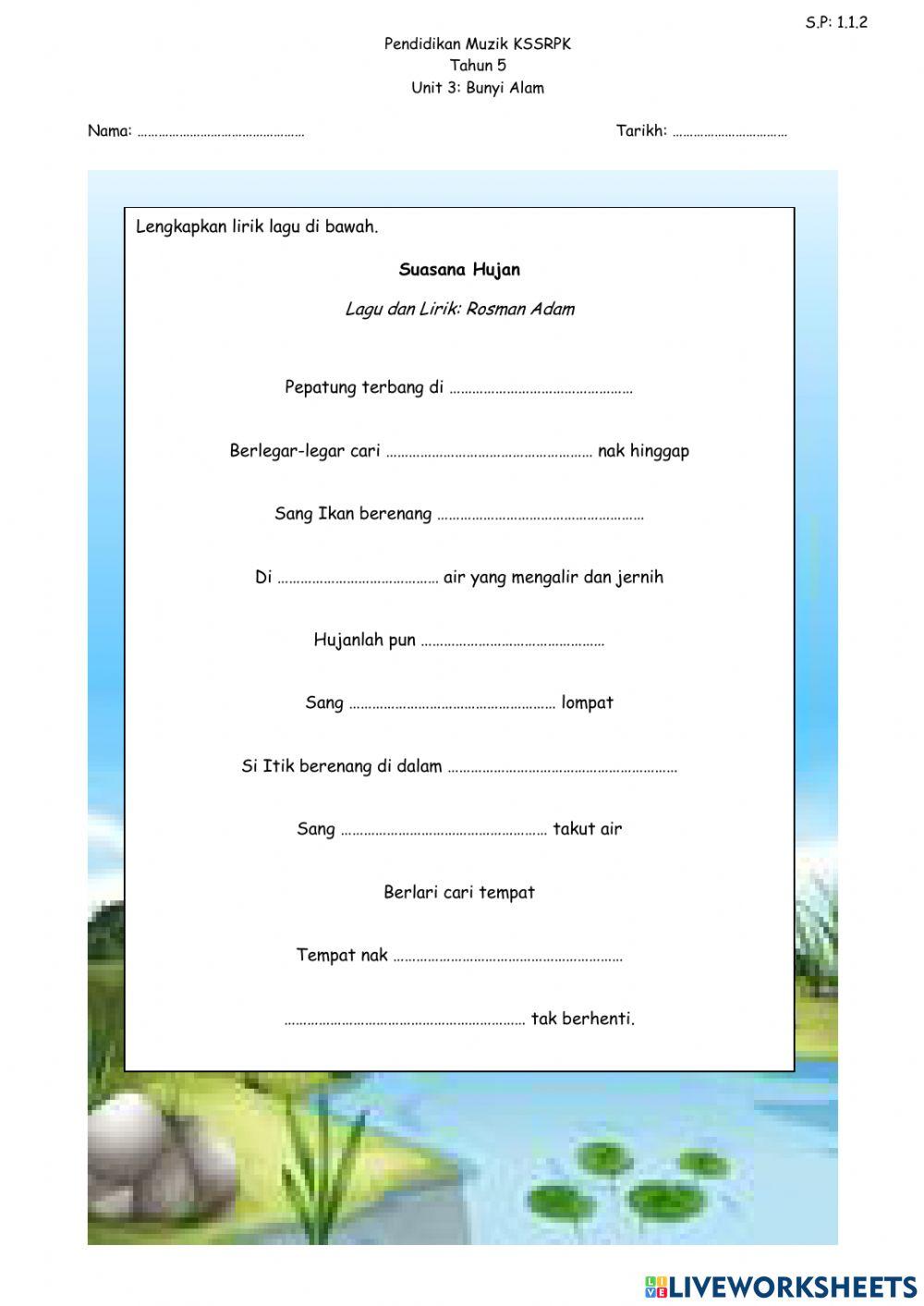 Suasana Hujan 1206505 | cathmanih | Live Worksheets