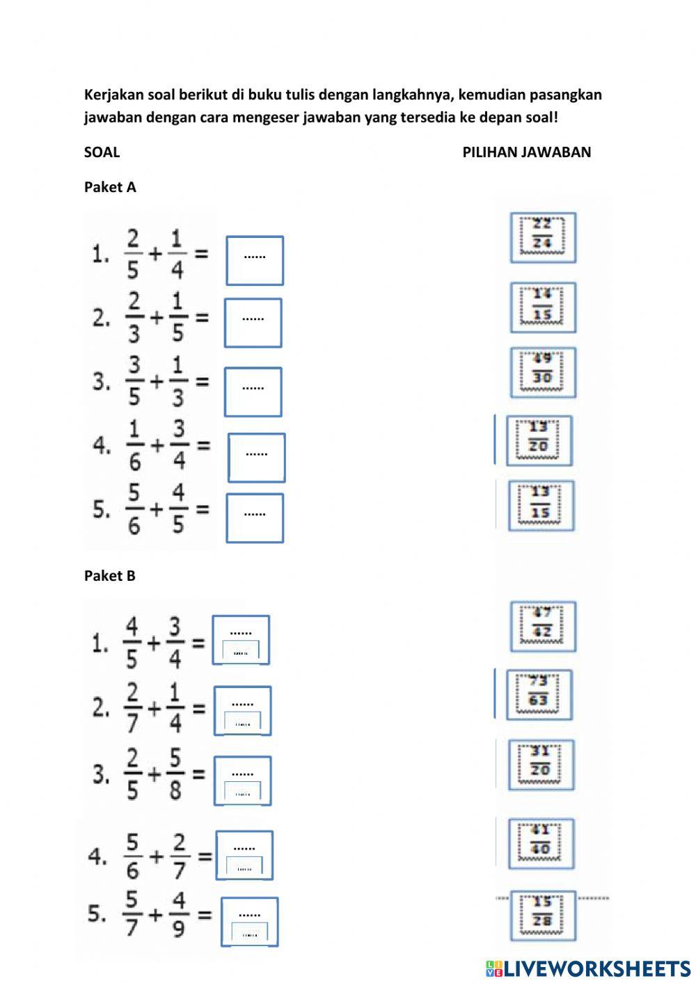 Kelas 5 A&5B SD 2 SUmberagung worksheet | Live Worksheets