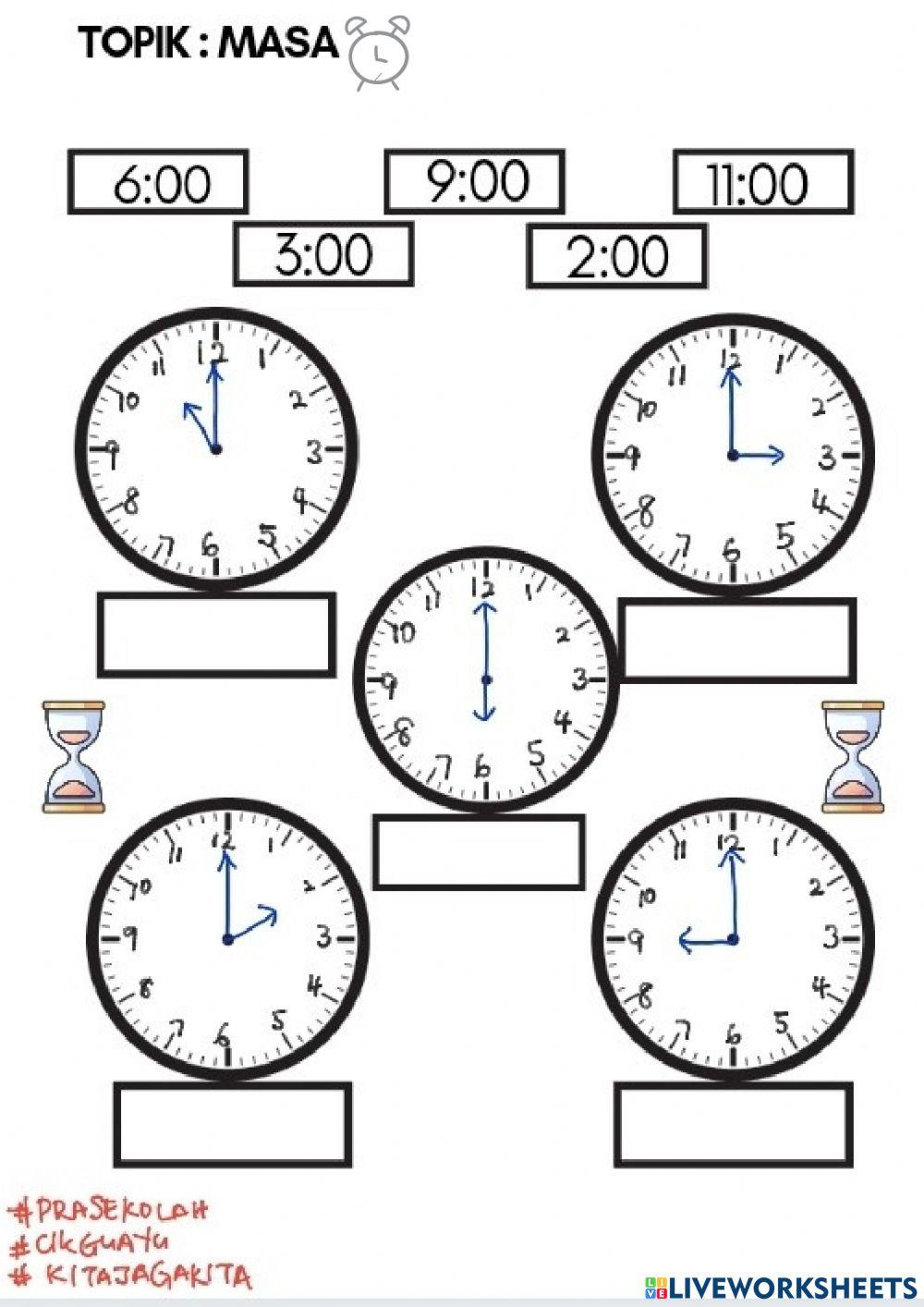 Masa interactive worksheet for PRASEKOLAH | Live Worksheets
