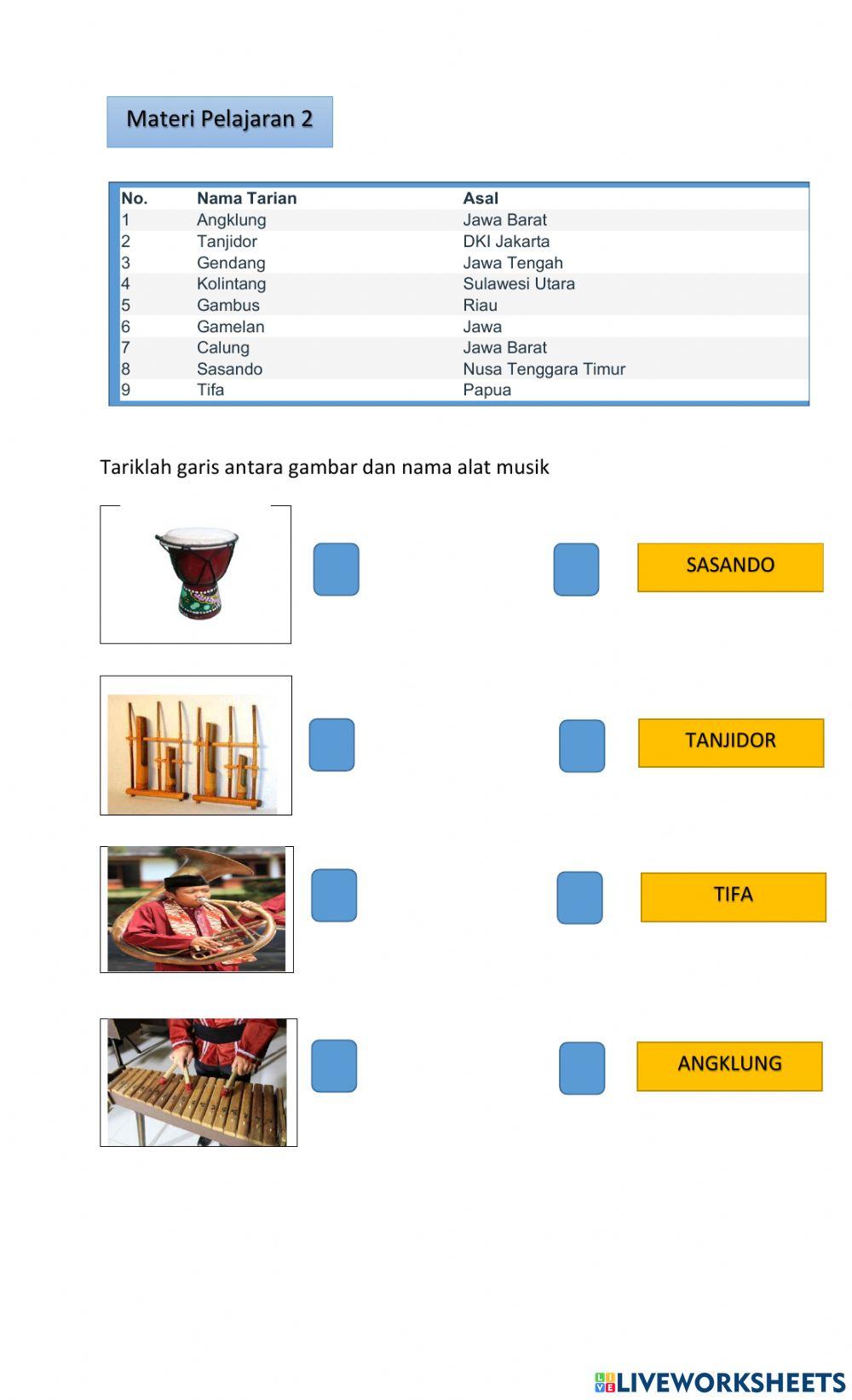 Seni Budaya 1207319 | sigit apriyanto | Live Worksheets