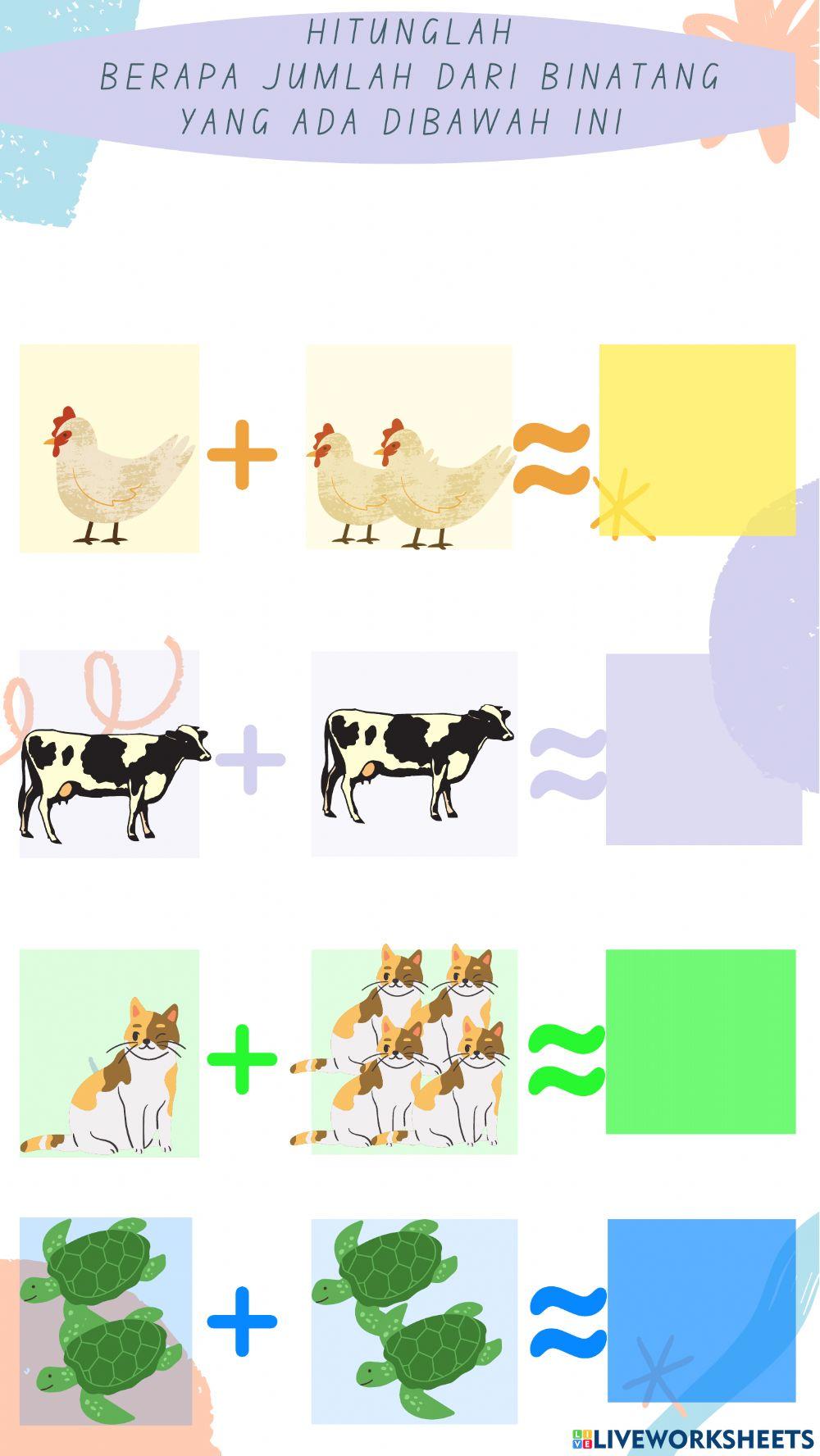 Mengenal binatang worksheet | Live Worksheets