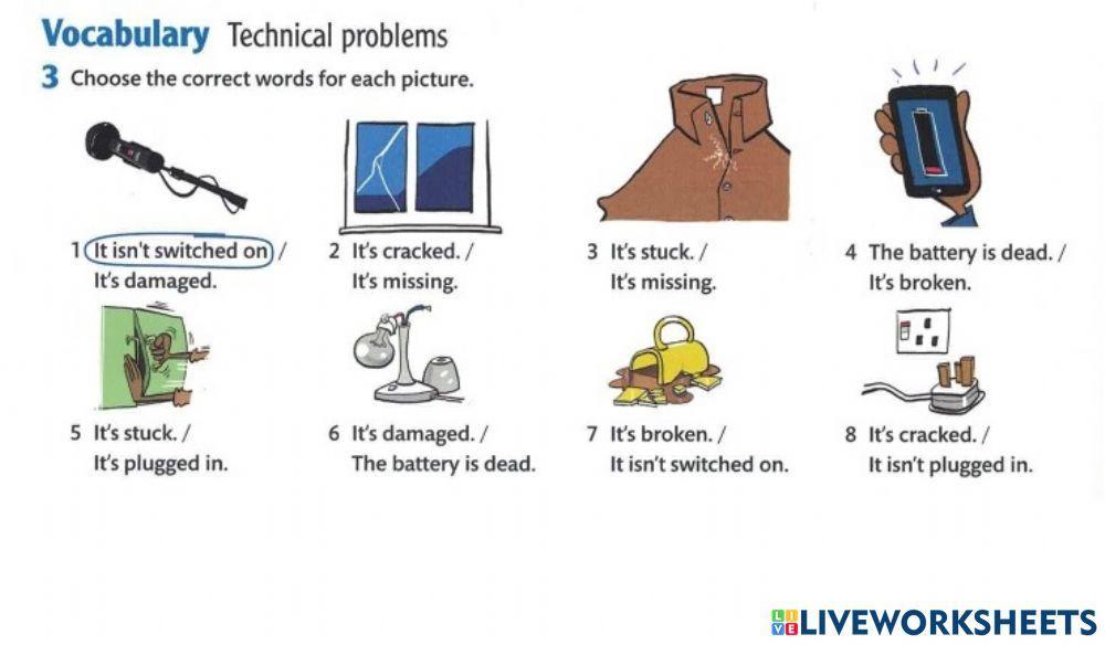 Technical probl… | Free Interactive Worksheets | 1207489