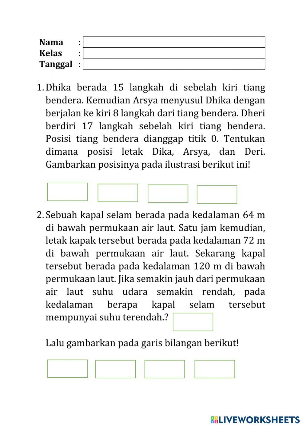 Mtk 3 1208349 | Benny Hidayat | Live Worksheets