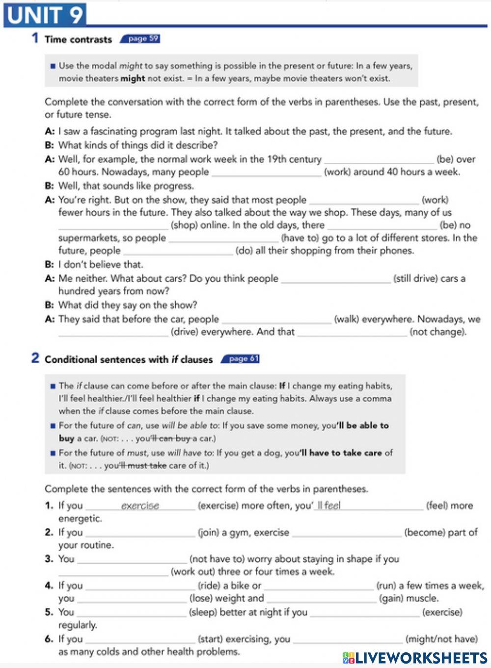 Interchange 2 Unit 9 Grammar Plus online exercise for | Live Worksheets