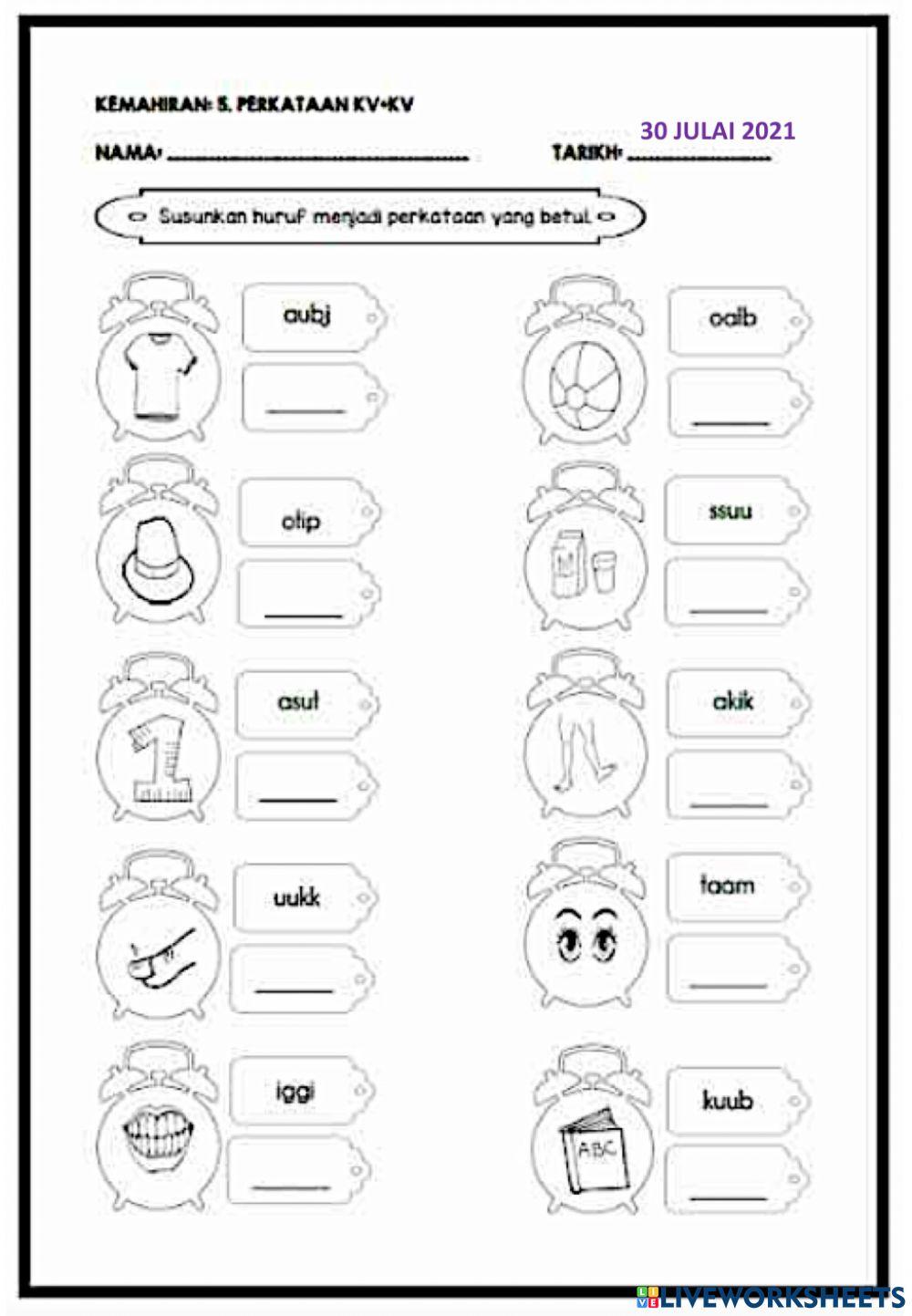 Kvkv interactive activity for ARAS RENDAH | Live Worksheets