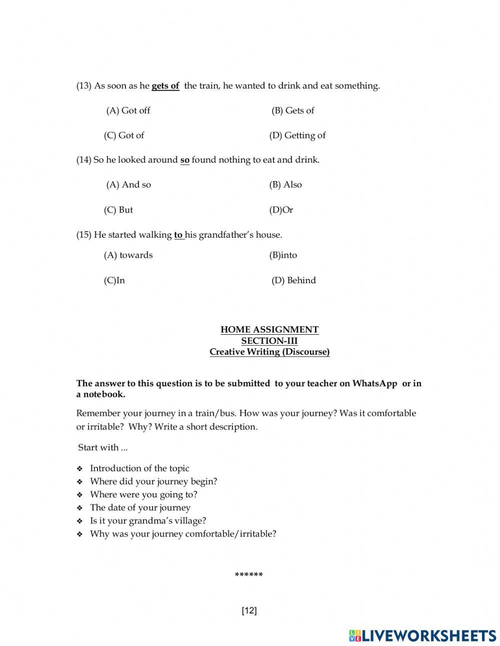 Worksheet Online Exercise For 7th | Live Worksheets