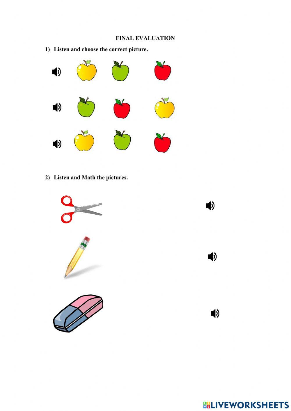 Final-Evaluation worksheet | Live Worksheets