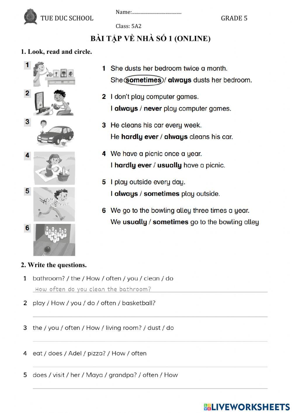 BÀI TẬP VỀ NHÀ 1 (ONLINE) 0115 | phuongntm | Live