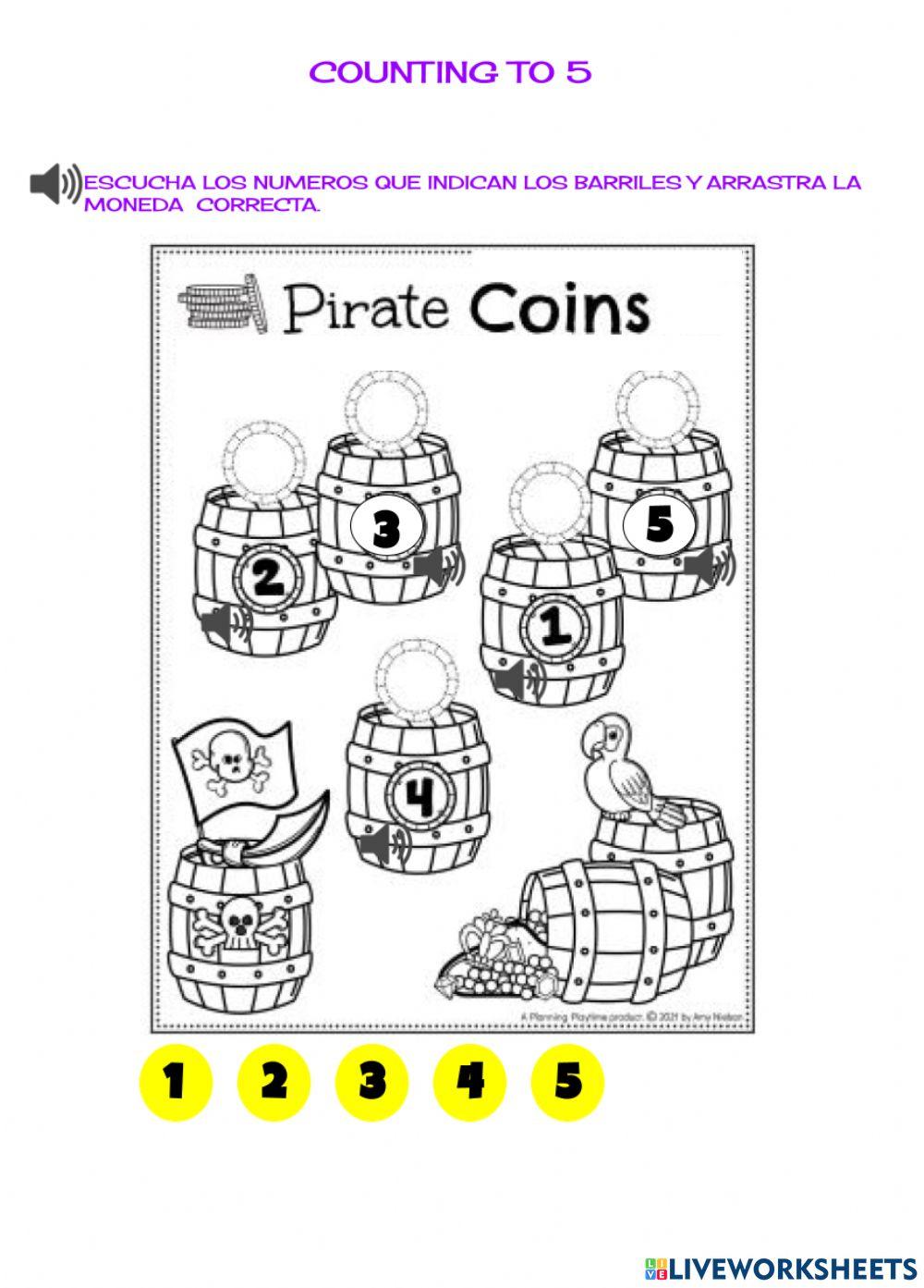 Counting to 5 activity | Live Worksheets