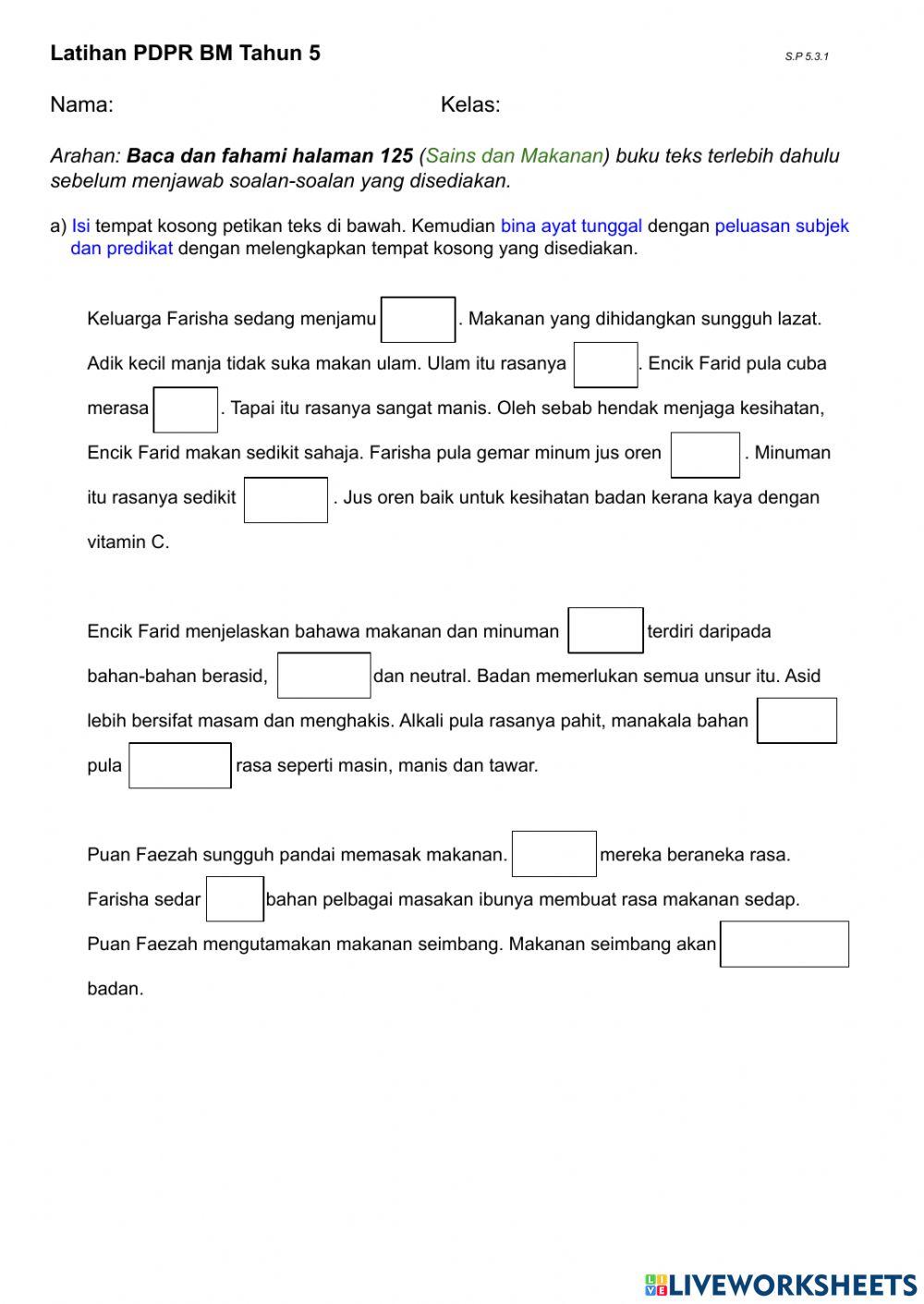 BM T5 ms125 worksheet | Live Worksheets