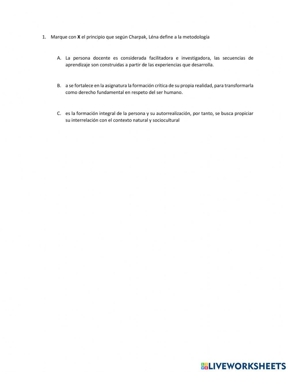 Programa de Ciencias 1 interactive activity | Live Worksheets