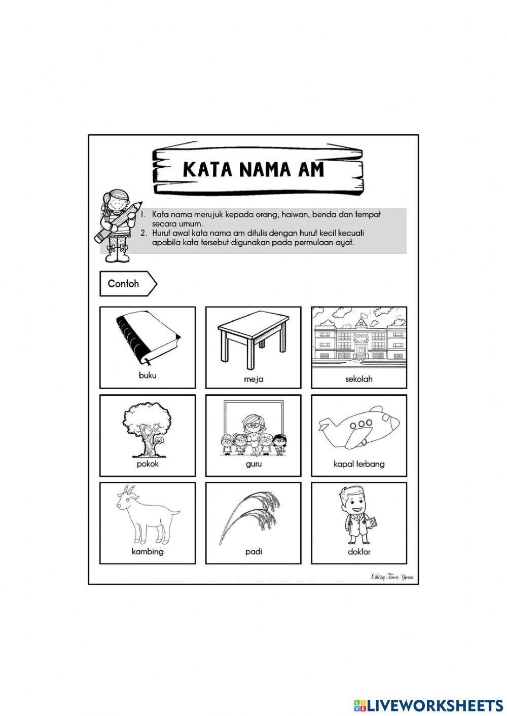Kata Nama Am | Free Interactive Worksheets | 1140501