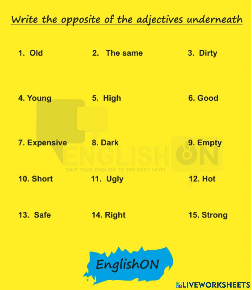 match the adjectives online exercise for | Live Worksheets