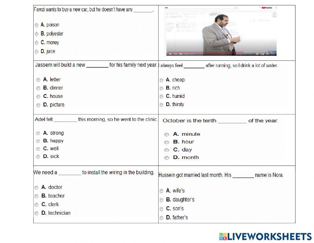 Vocabulary Exercises(5) worksheet | Live Worksheets